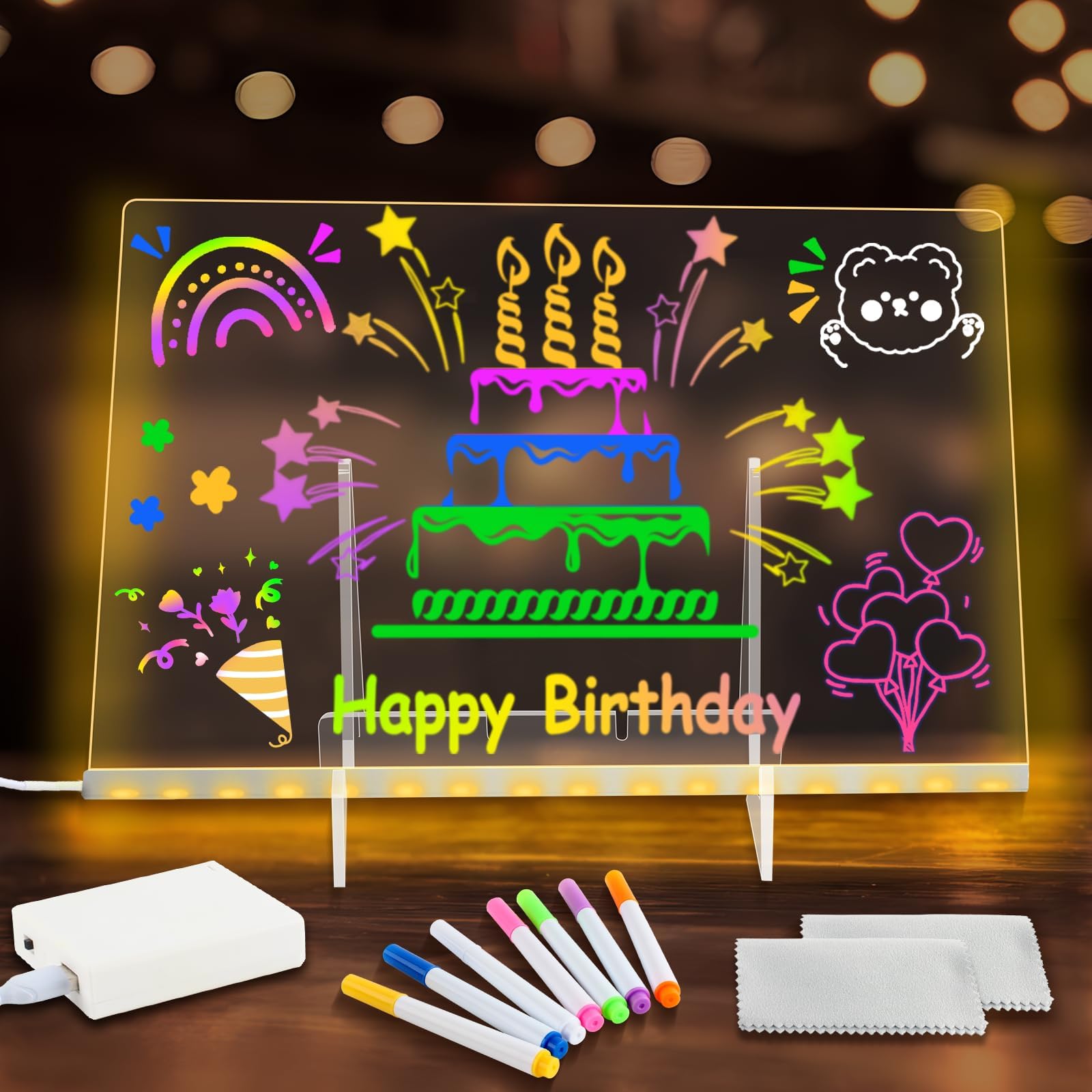 Boogie Board Writing Tablet Led Note Board With Colors, 2025 Light Up ...