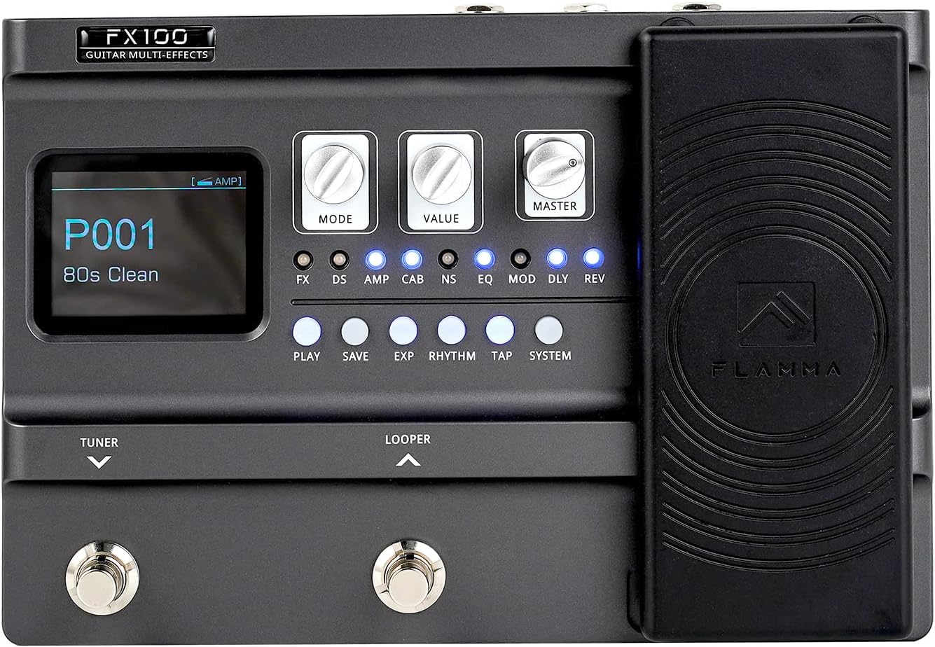 FLAMMA FX100 Guitar Pedal Multi-effects Processor with Looper Amp ...
