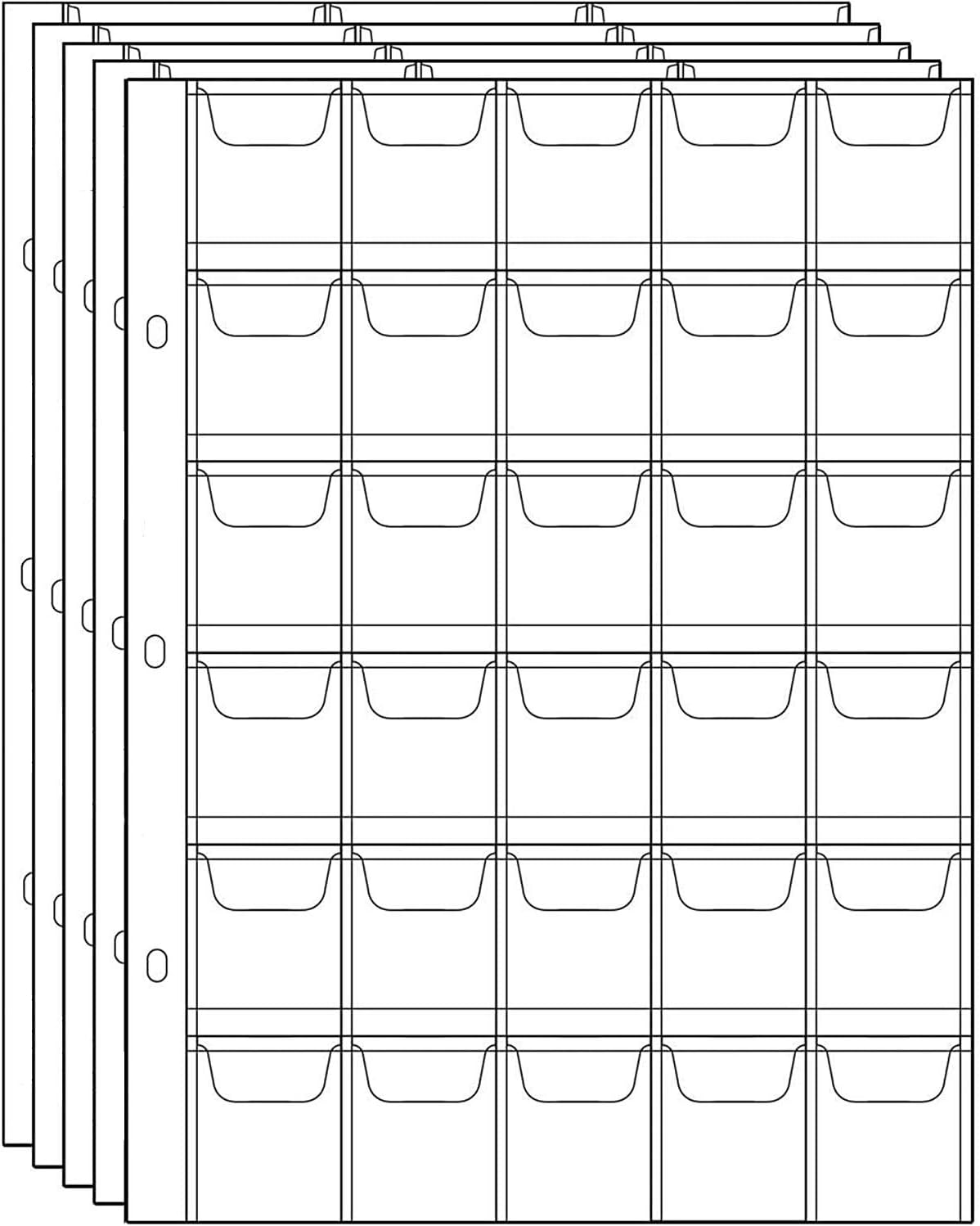 Coin Collecting Sleeves for All Coins - 42 Pockets per Sheet, 2.8x2.8cm ...