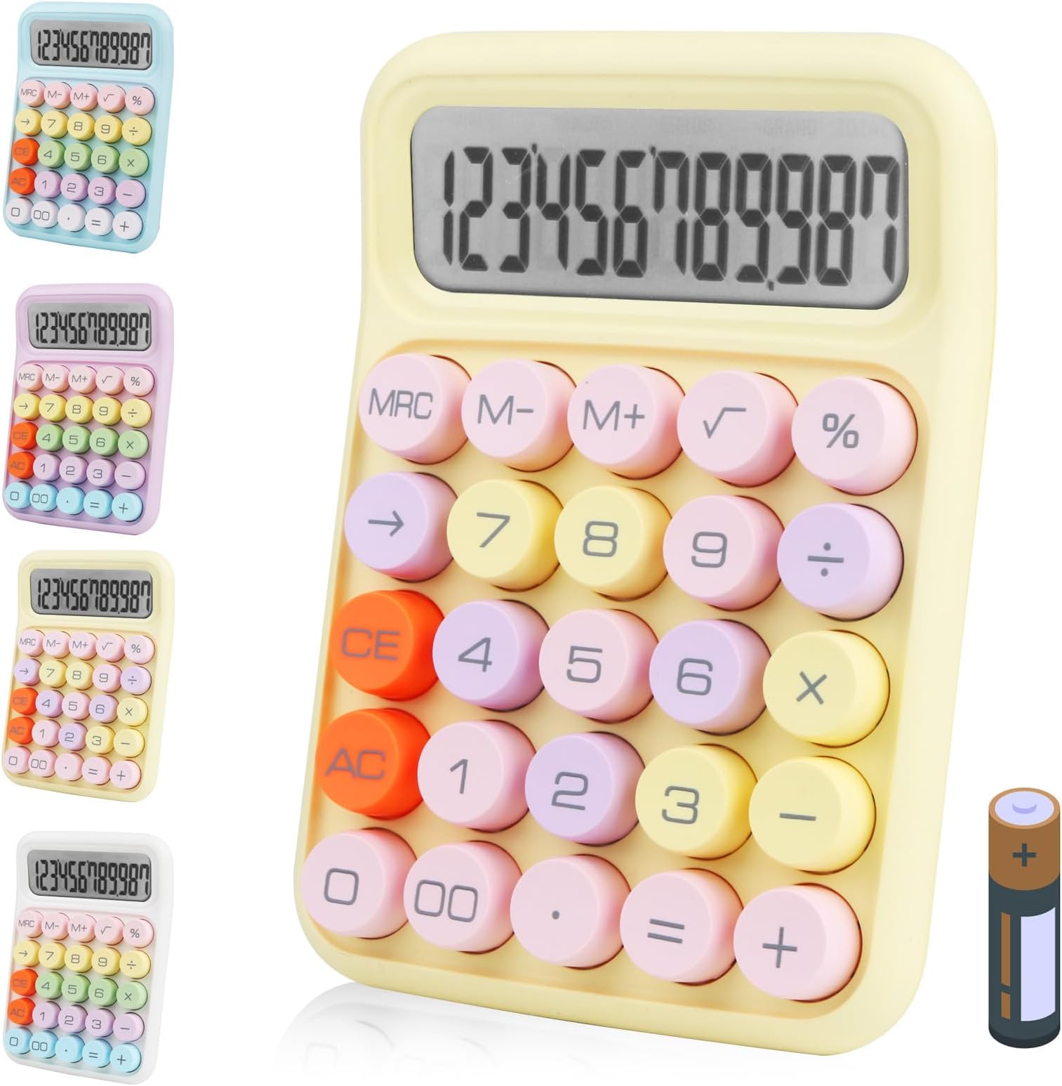 Bimormat Colorful Electronic Calculator,12 Digit Large LCD Display and ...