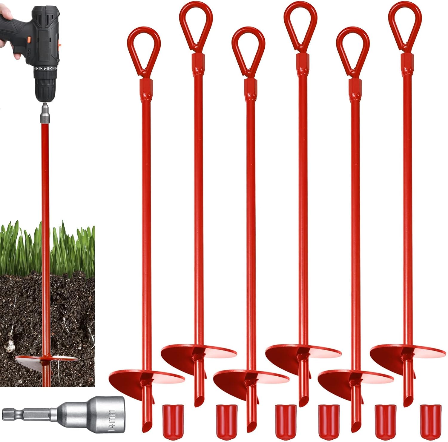 Amazon.com : 18 Inch Long Ground Anchor Kit, 3 Inch Wide Helix, Heavy ...