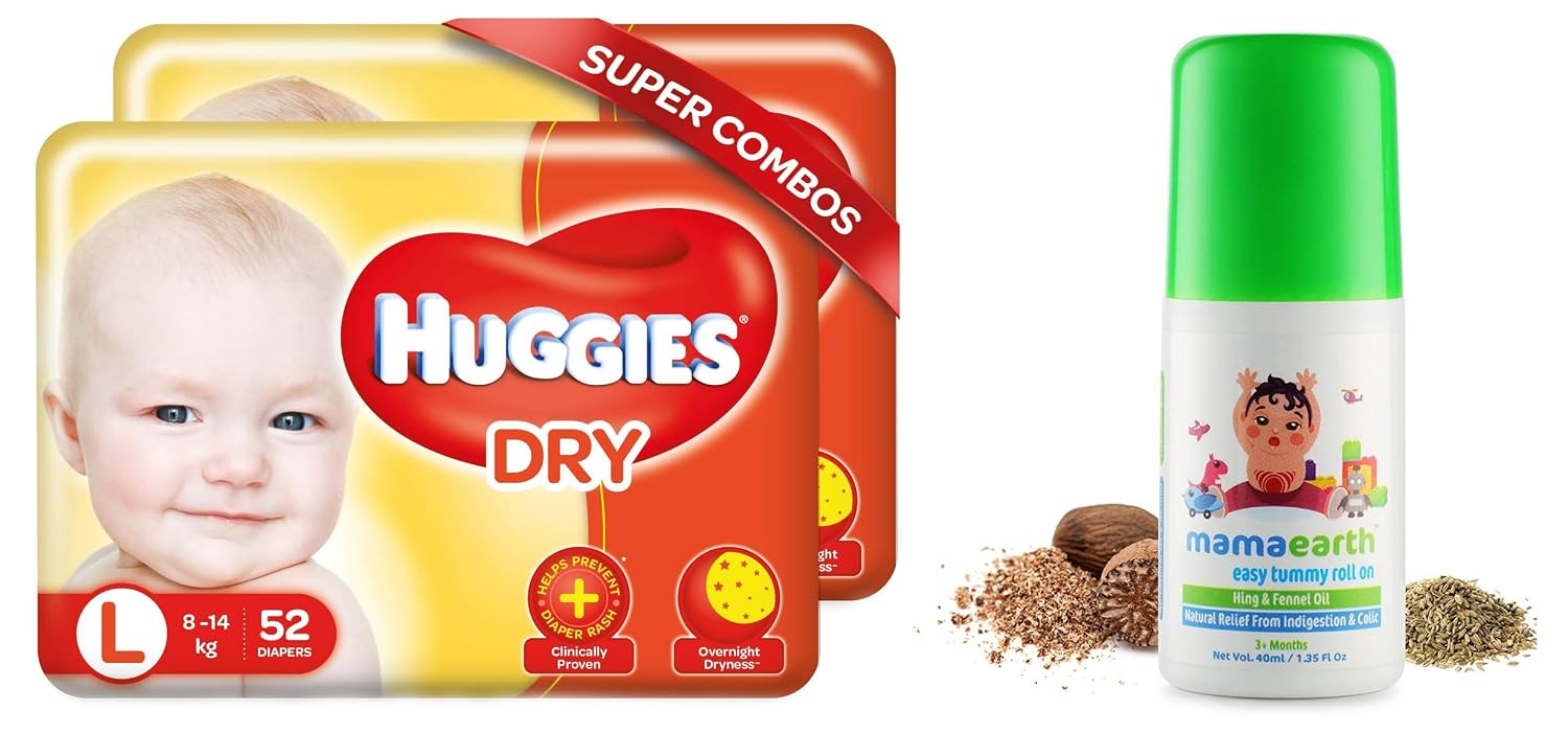 Buy Huggies New Dry Large Size Diapers Combo Pack of 2, 52 Counts Per ...