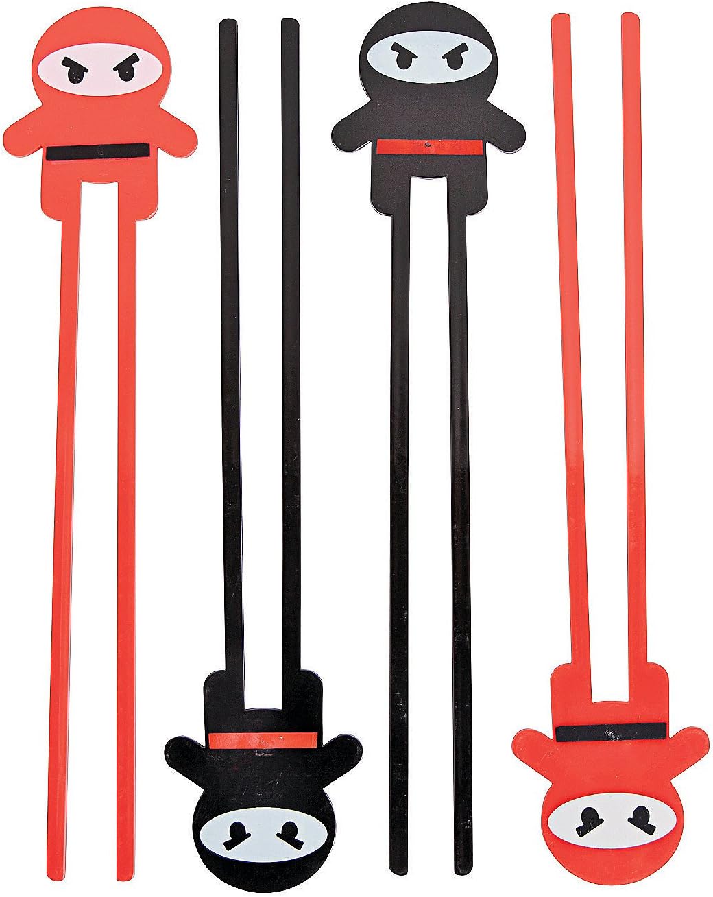 Amazon.com | Fun Express Red & Black Ninja Plastic Chopsticks-(10.75 ...