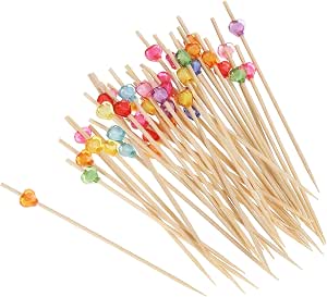 Amazon.com | uxcell Cocktail Toothpicks, 100Pcs 4.72" Bamboo Colour ...