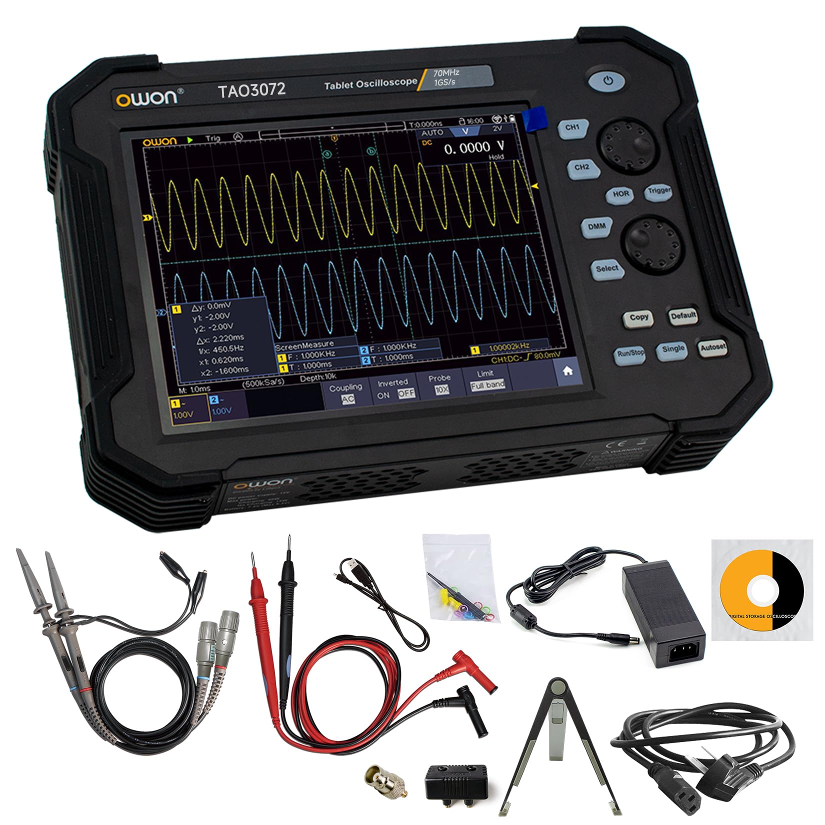 OWON TAO3072 2CH Handheld Digital Oscilloscope with 70MHz Bandwidth and ...