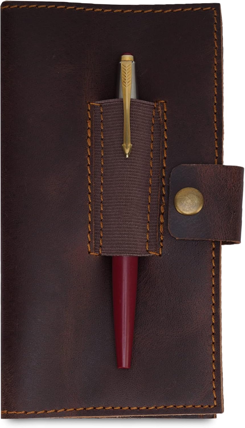 Amazon.com: CestAntiQ Distressed Leather Checkbook Cover with Pen ...