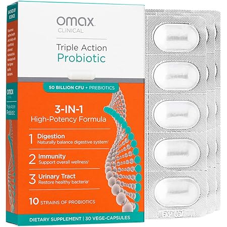 Amazon.com: Omax 3 Boxes Probiotic + Prebiotic Supplement Pills, 50 ...