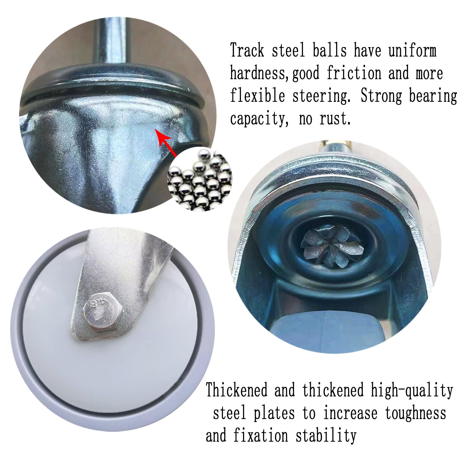 Snapklik.com : 2 Inch Stem Caster Wheels, 7/16-Inch Stem Diameter TPR ...