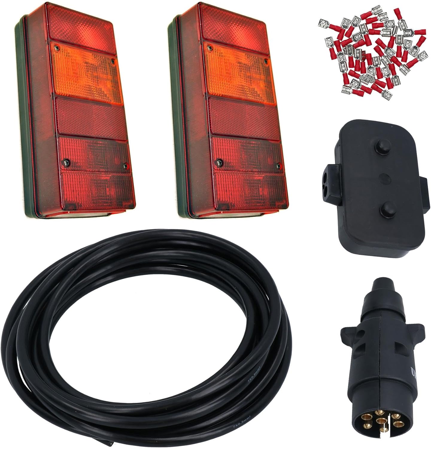 Amazon.com: AB Tools Trailer Light Wiring Kit - Large Lights, Plug ...