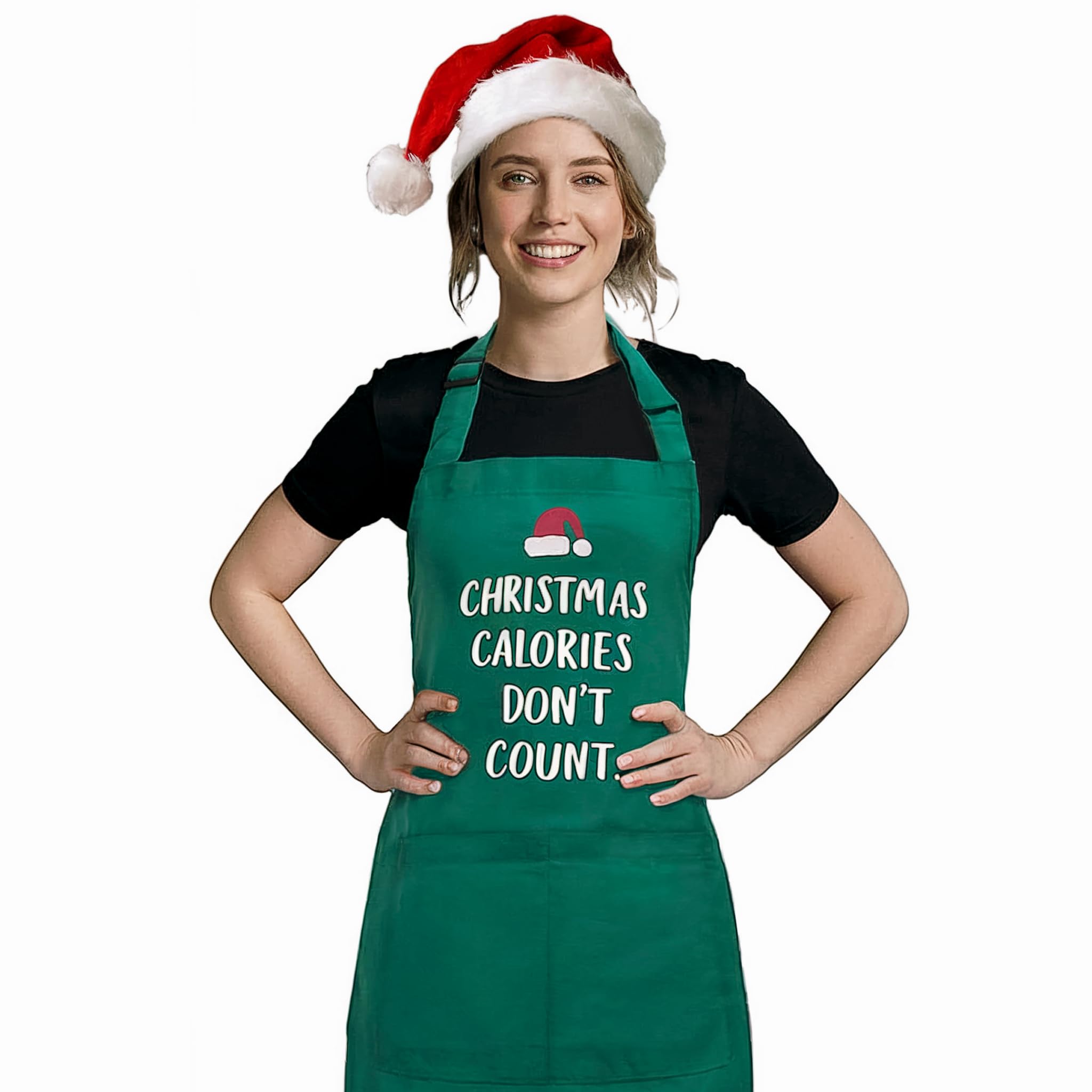 Amazon.com: JOYNYON Christmas Kitchen Aprons for Women with Pockets ...