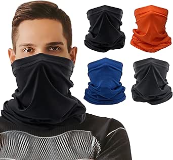 Amazon.com: CIRCOOTER 4-Pack Neck Gaiter Bandana Face Mask Breathable ...