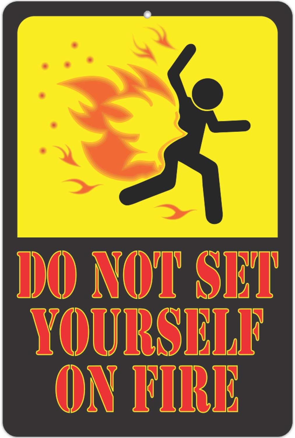 Amazon.com: ATX CUSTOM SIGNS - Funny Warning Sign - Do Not Set Yourself ...