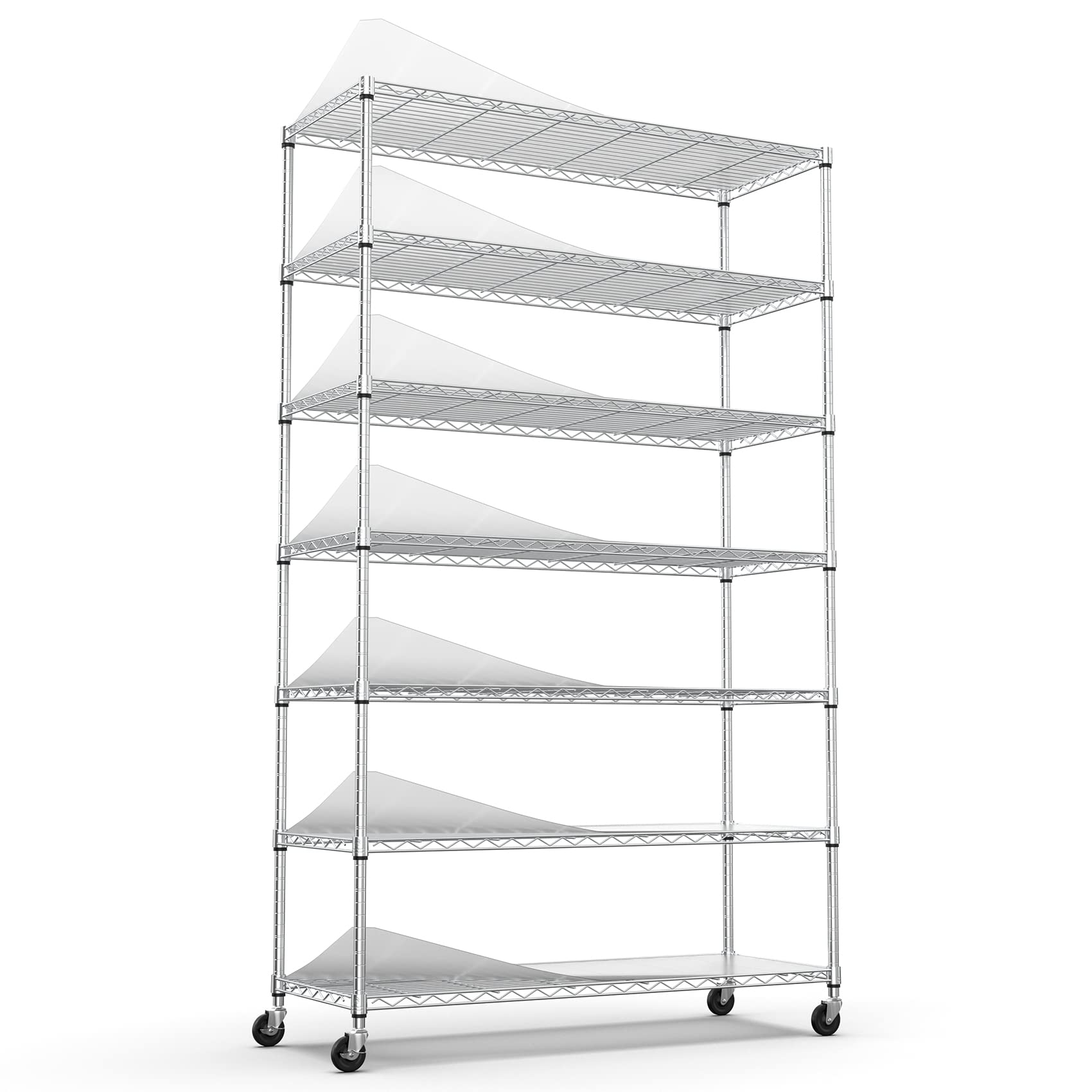 Amazon.com: pouseayar NSF Heavy-Duty 7-Tier Metal Shelving Unit - 2450 ...