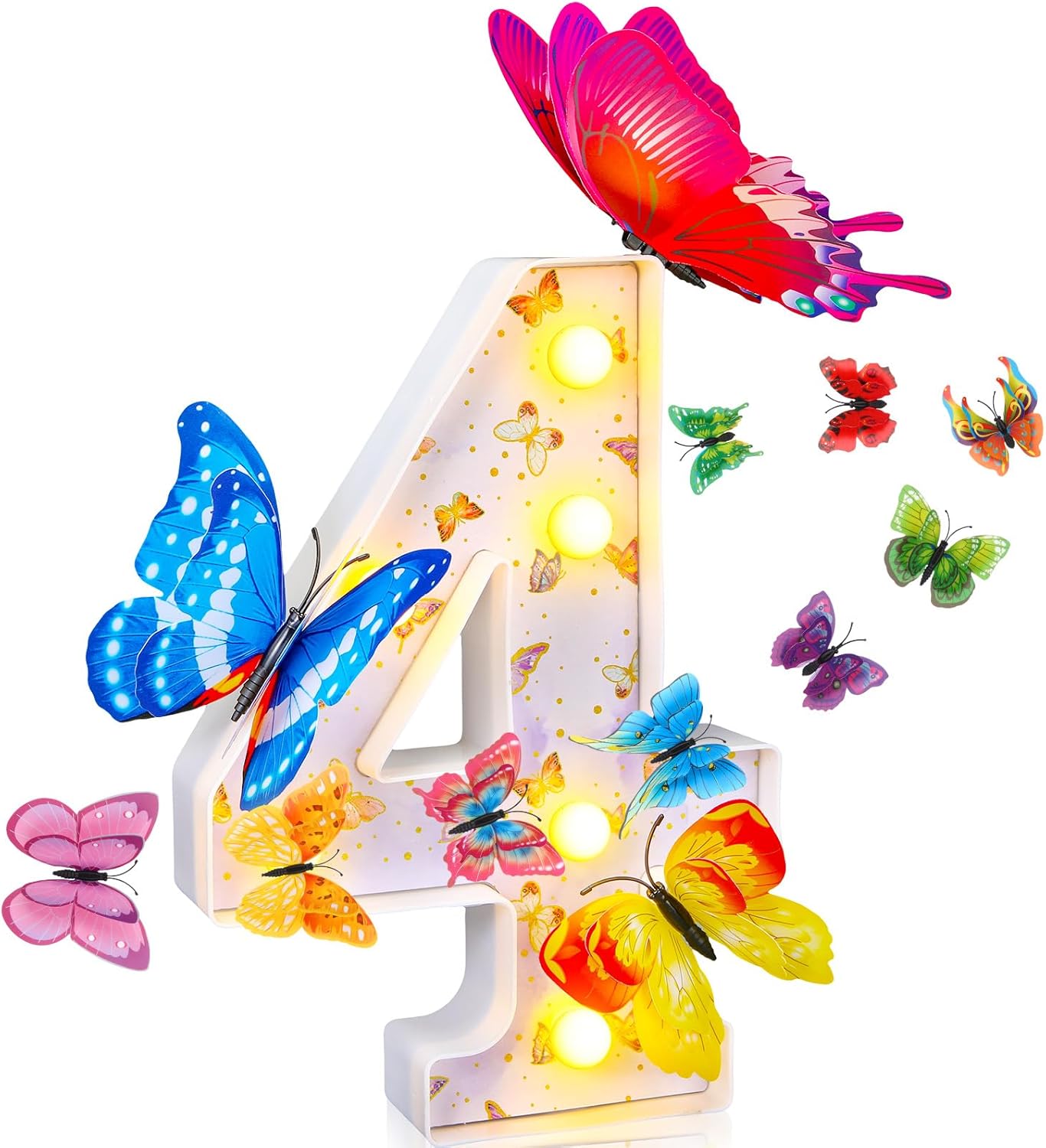 Amazon.com: Havawish Butterfly Themed Marquee Light up Numbers, LED ...