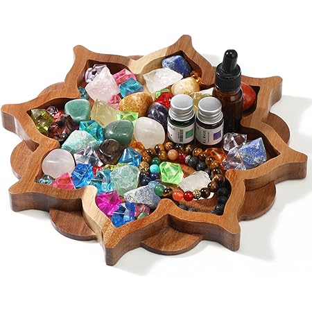 Amazon.com: SSISSI Moon Tray - Crystal Holder for Stones- Wooden ...