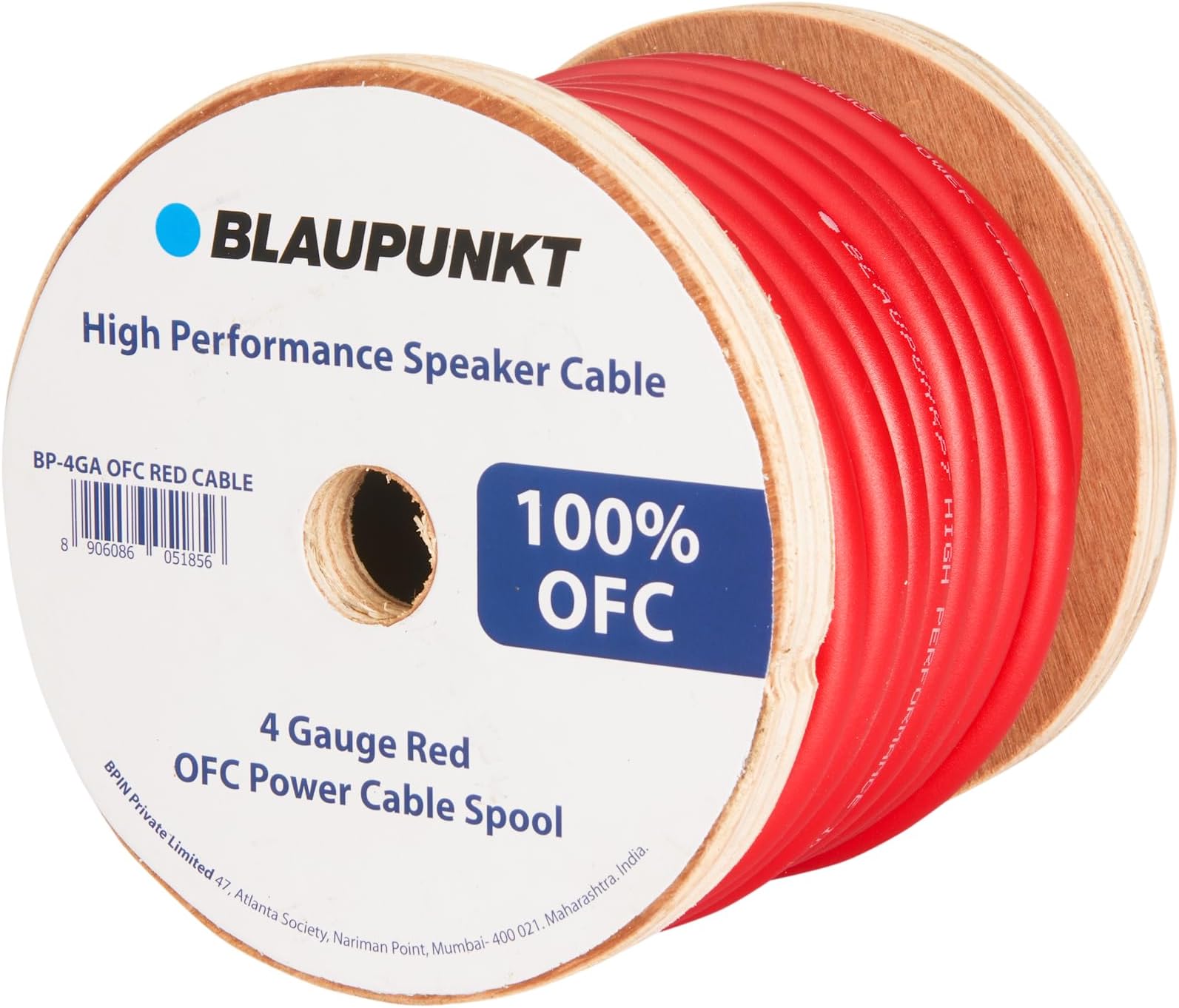 Buy Blaupunkt 4 Gauge Red OFC Power Cable Spool - 50 ft Online at Low ...