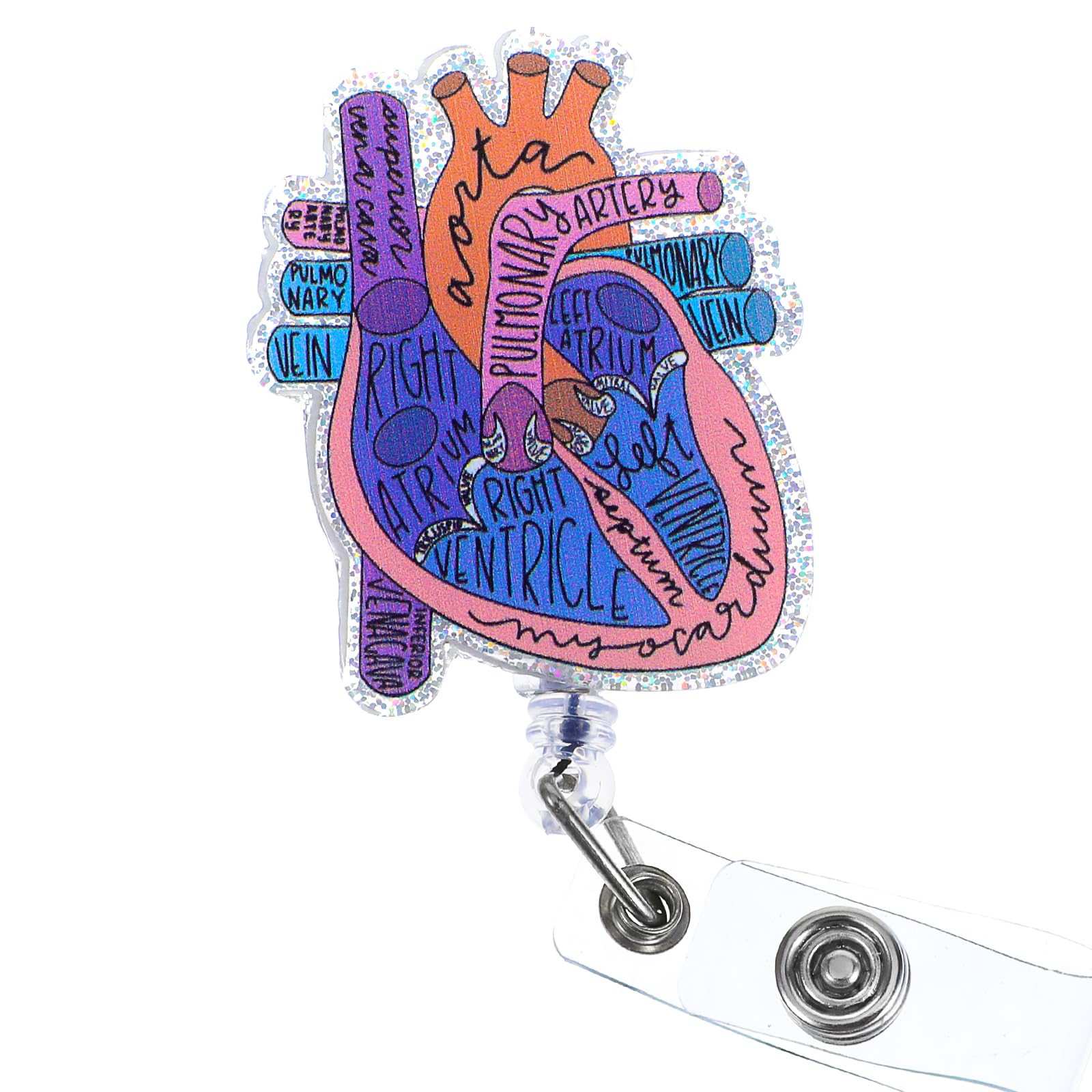 Heart Badge Reel Cardiac Badge Reel Anatomical Heart Badge Reel Funny ...