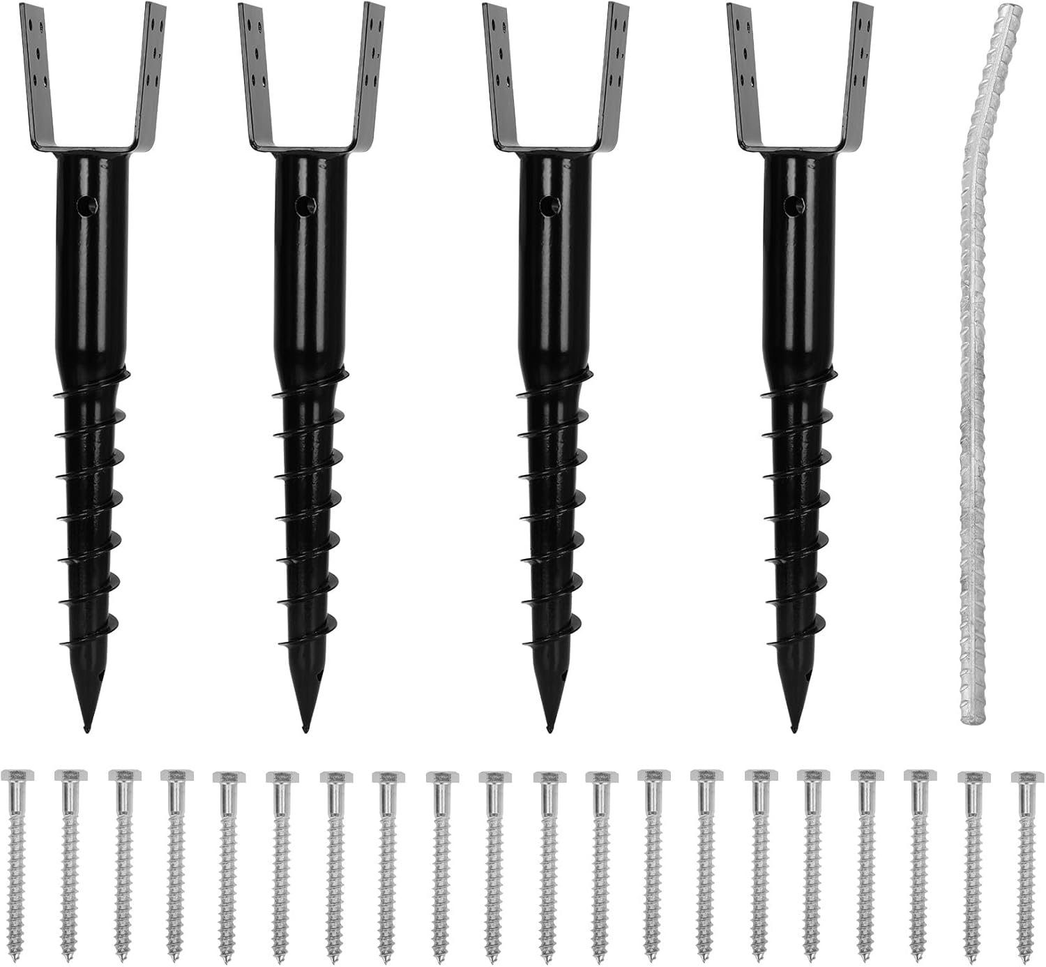 Amazon.com : No Dig Ground Anchor Screw Stakes, 27 Inch U-Shaped Post ...