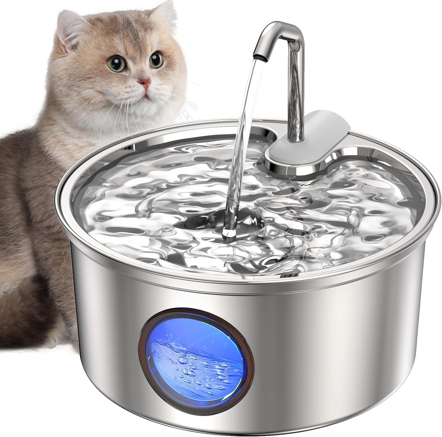 Amazon.com : Cat Water Fountain,108oz/3.2L Stainless Steel Cat Fountain ...