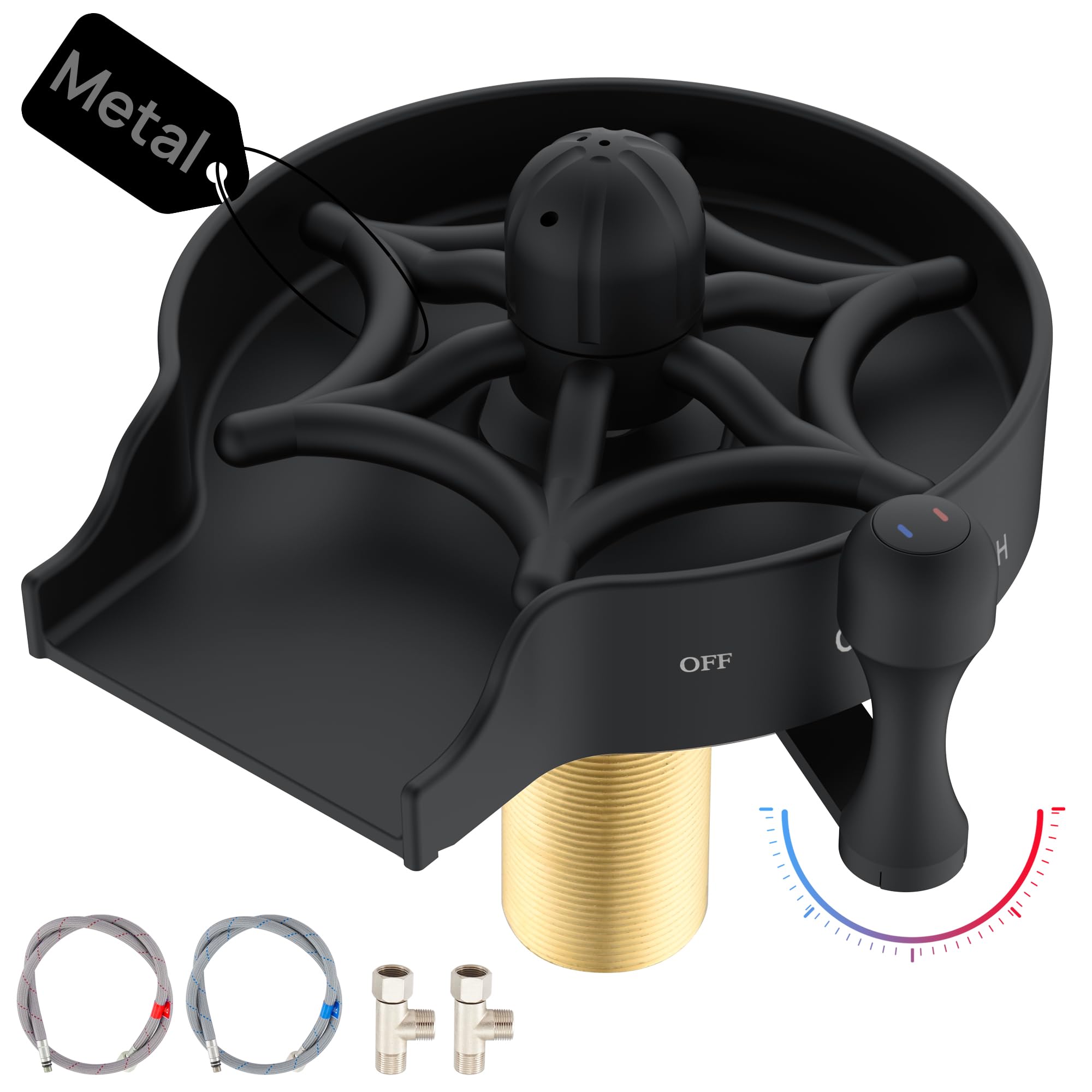 Snapklik.com : Black Glass Rinser For Kitchen Sink - Hot And Cold ...