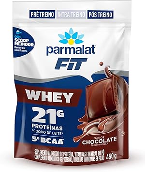 Whey Protein Concentrado Chocolate Parmalat Fit 450g | Amazon.com.br