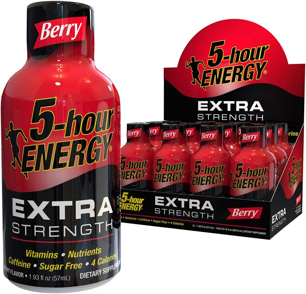 Amazon.com: 5-hour ENERGY Shot, Extra Strength Berry, 1.93 Oz, 12 Count ...