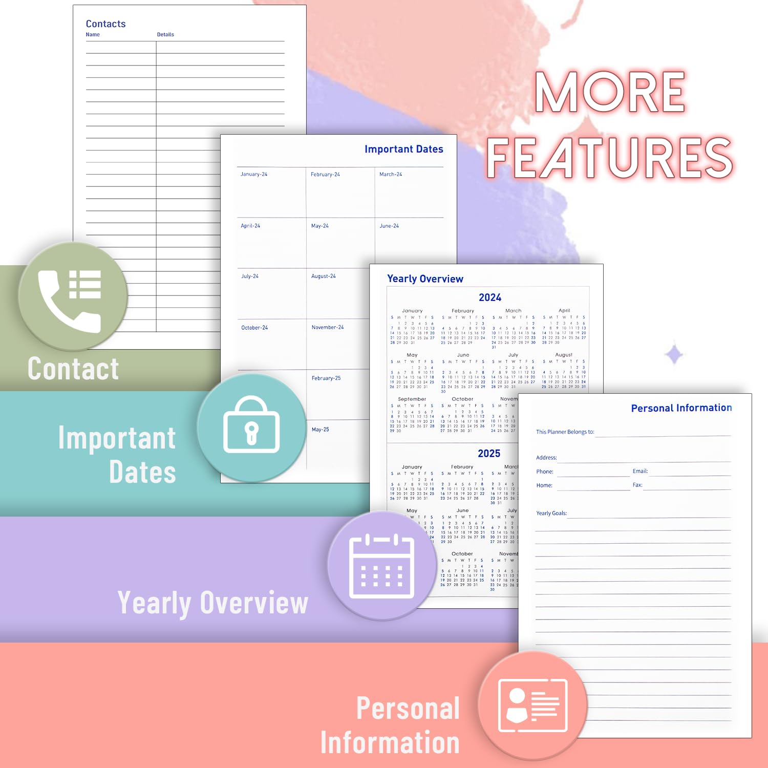 Snapklik.com : 18 Month Planner 2024-2025, Weekly & Monthly Planner ...