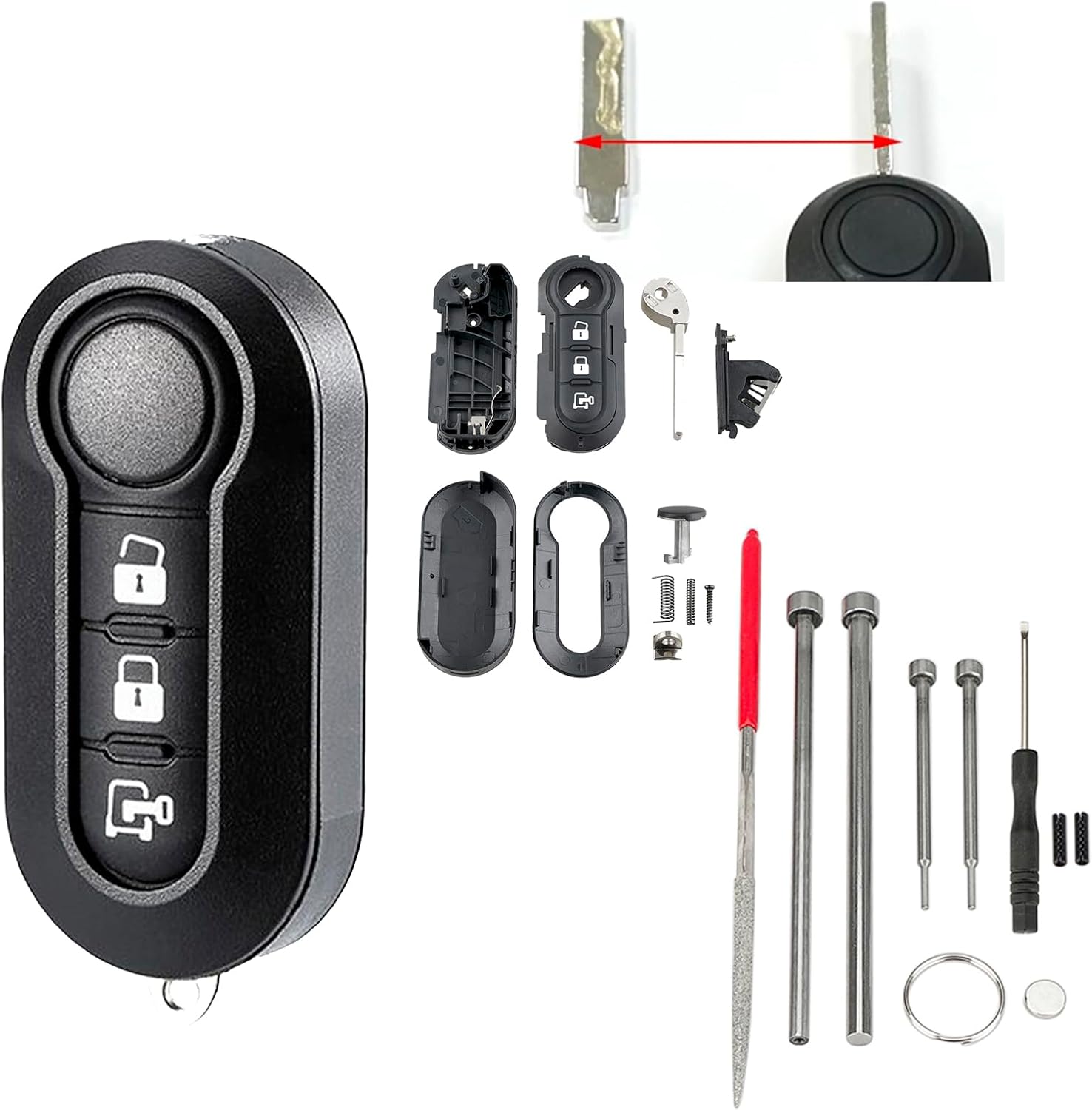For Flip Fiat 500 Panda Van Key For Citroen Relay Key Peugeot Boxer Key ...