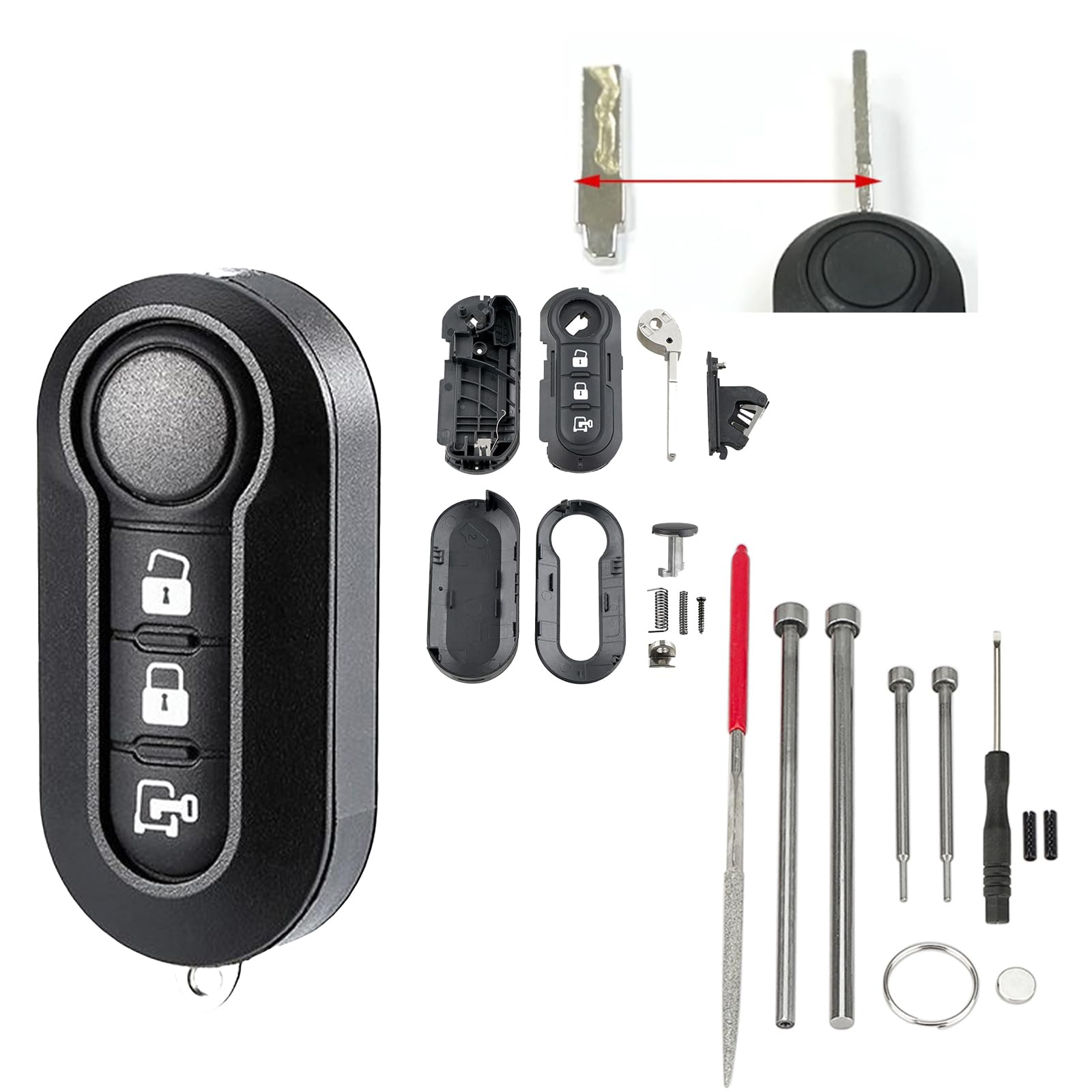 For Flip Fiat 500 Panda Van Key For Citroen Relay Key Peugeot Boxer Key ...