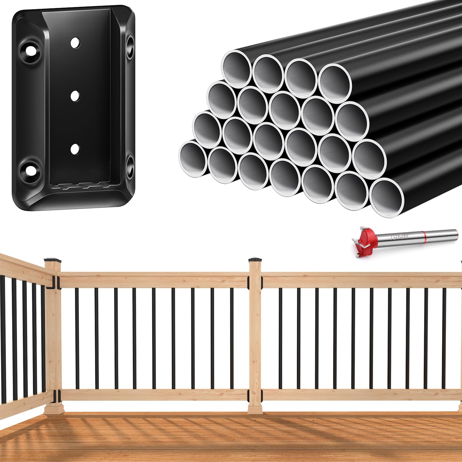 30 pcs Deck Railing Bracket Connectors for 2"x4" (Actually 1.5"x3.5 ...