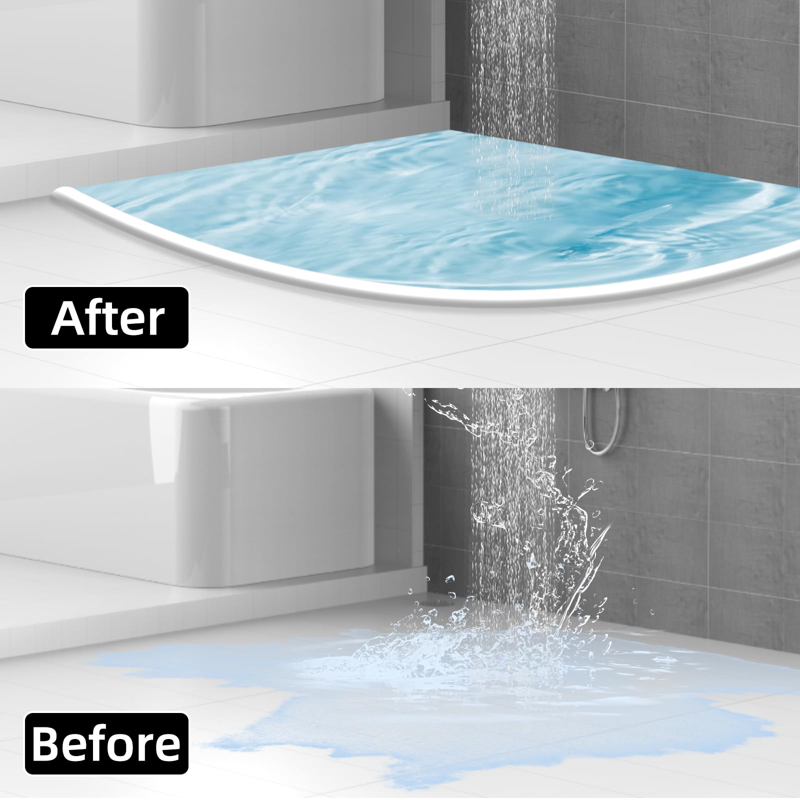 Snapklik.com : 78" Collapsible Shower Threshold Water Dam Barrier,Walk ...