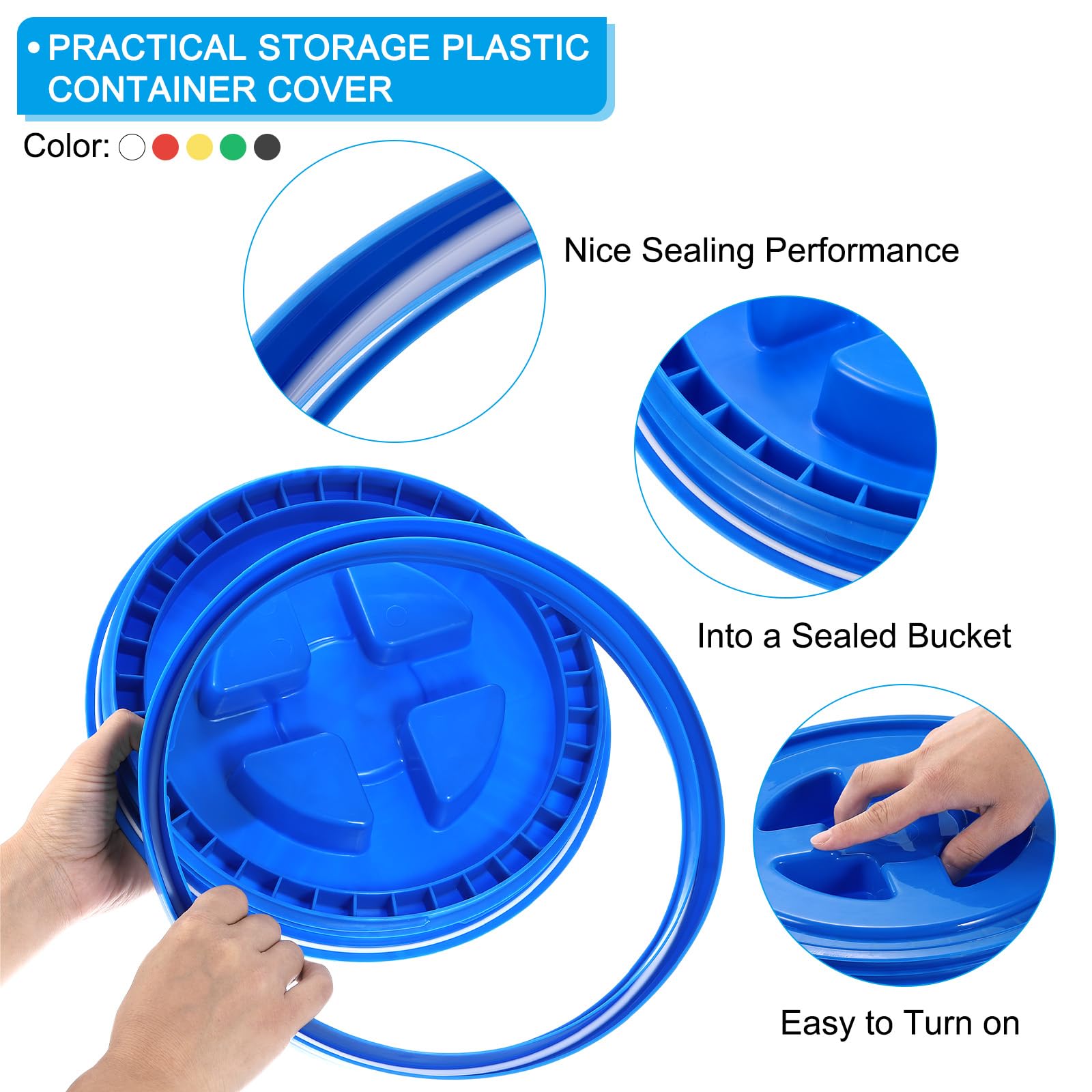 Gamma Lids 5 Gallon Food Grade 6 Pieces 5 Gallon Bucket Lids Plastic ...