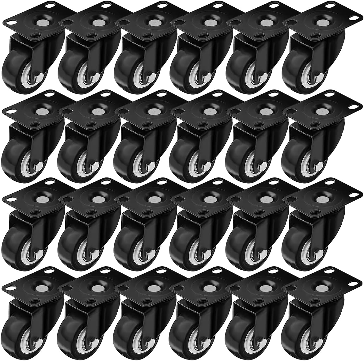 Amazon.com: Online Best Service 24 Pack Swivel 2" Caster Wheels Rubber ...