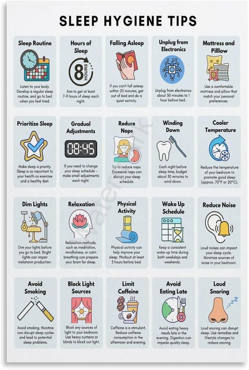 Amazon.com: FITGNDD Healthy Sleep Habits, Self Care, Sleep Hygiene ...