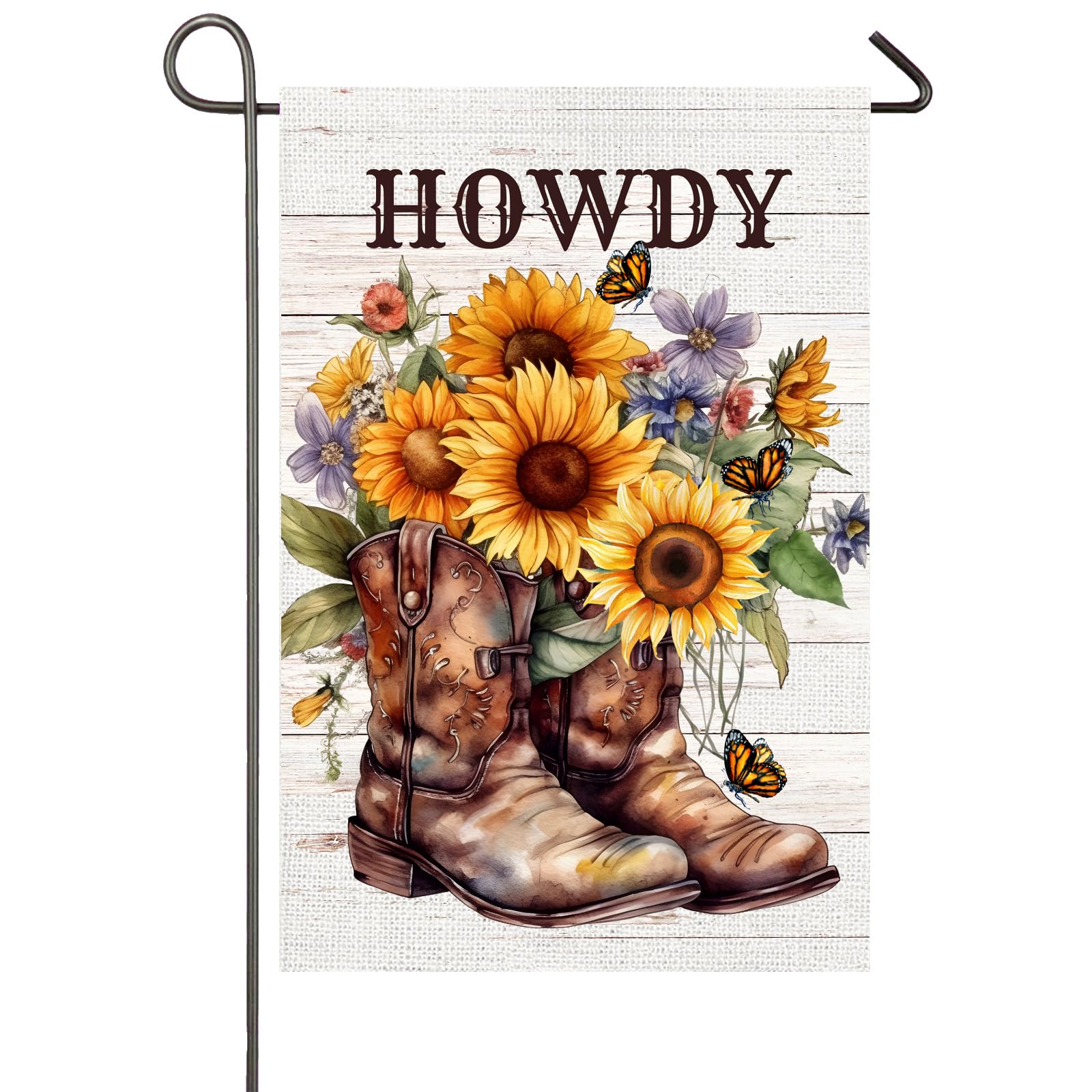 Amazon.com : Howdy Cowboy Boots Garden Flag 12x18 Inch Double Sided ...