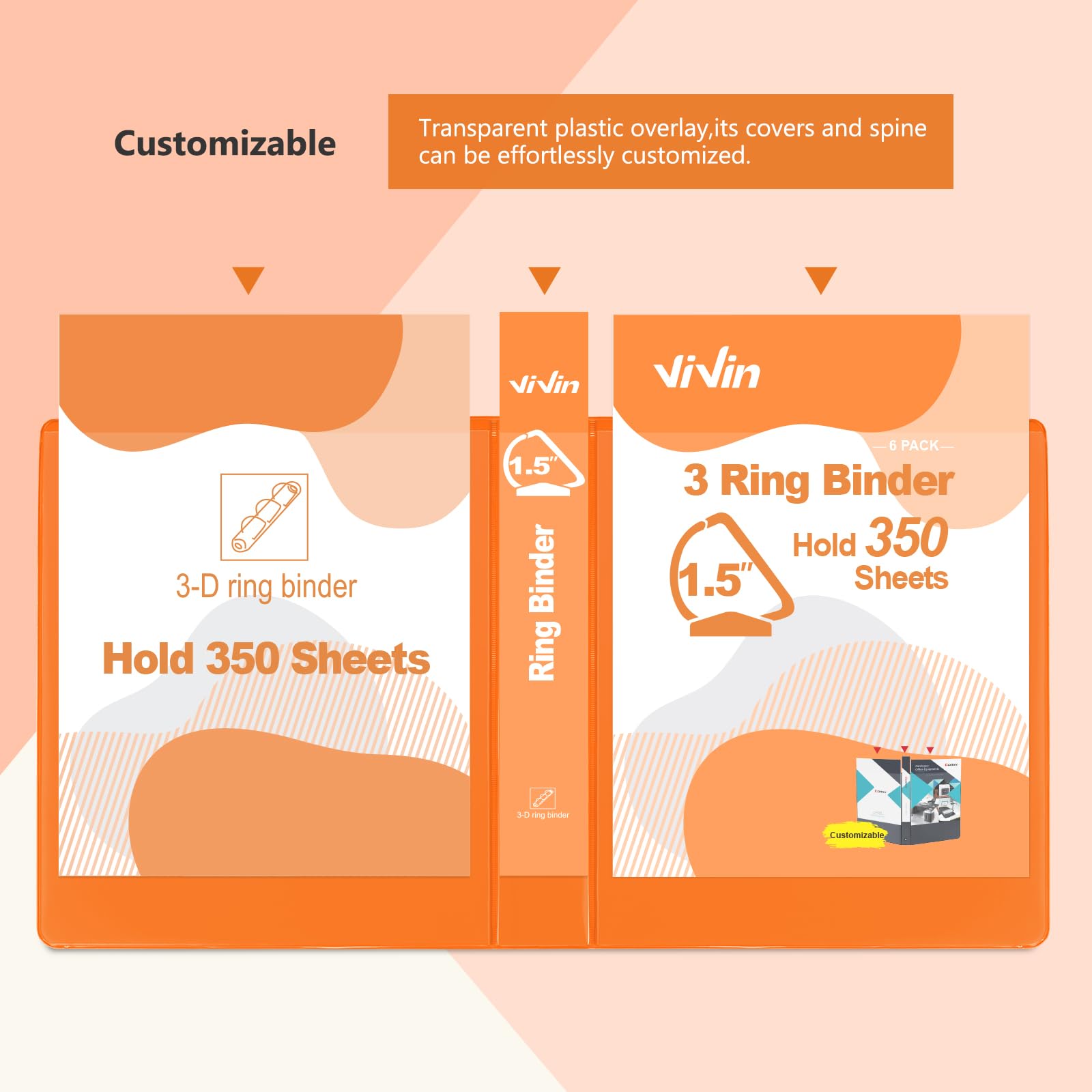 Snapklik.com : ViVin Sturdy 1.5 Inch 3 Ring Binder