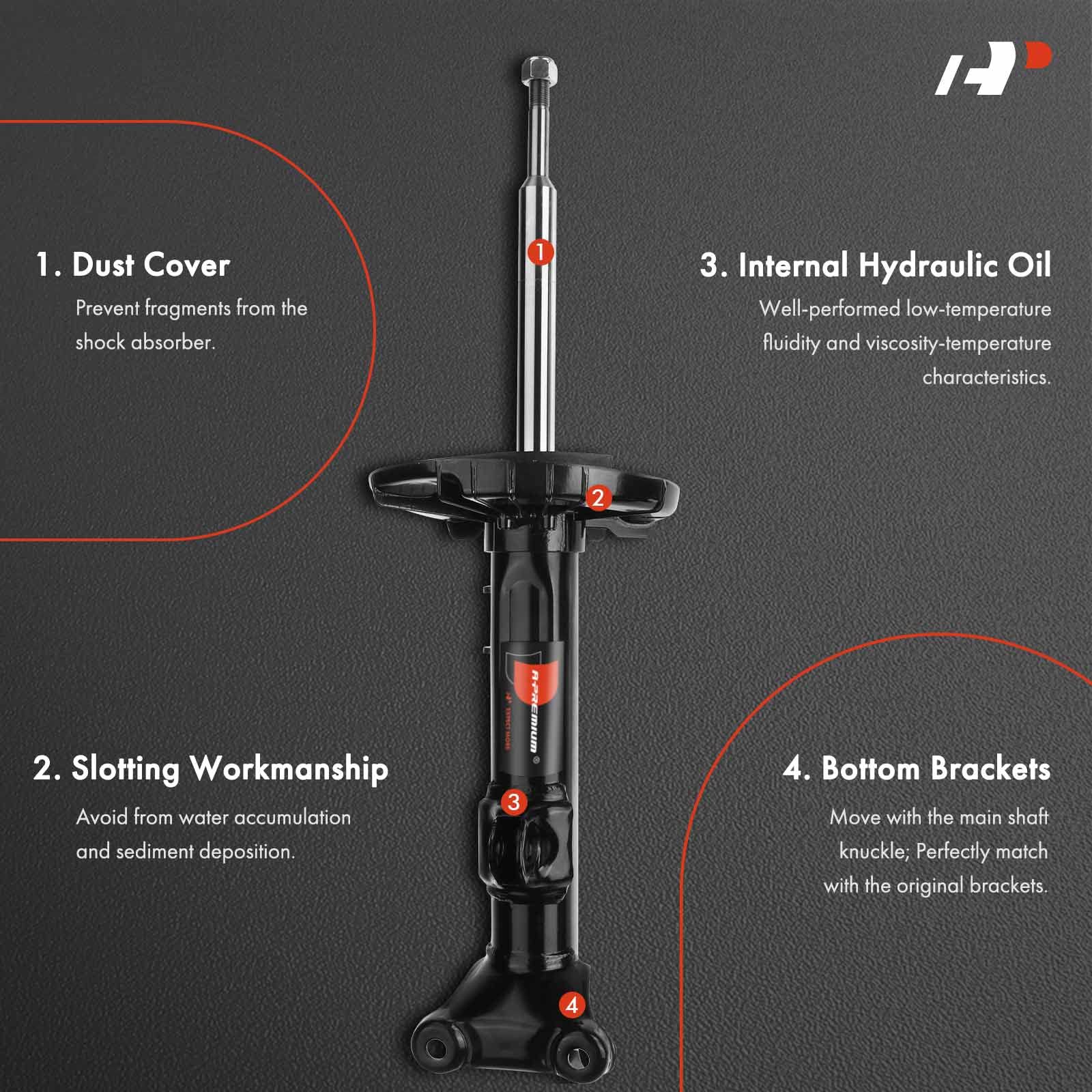 A-Premium Front Pair (2) Shock Absorber Strut Assembly Compatible with ...