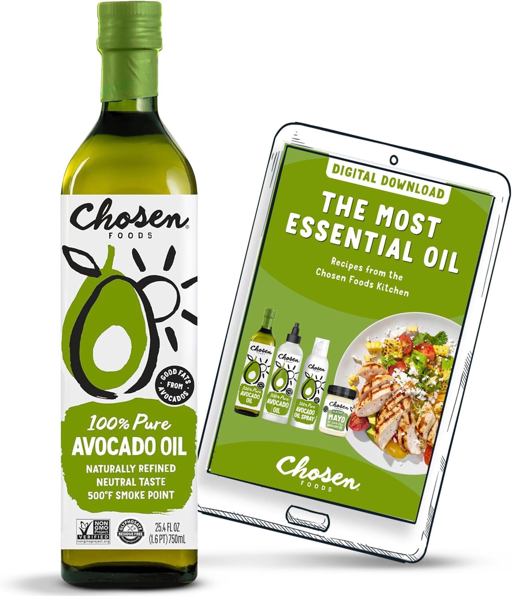 Amazon.com : Chosen Foods Organic 100% Pure Avocado Oil, 16.9 FlOz ...