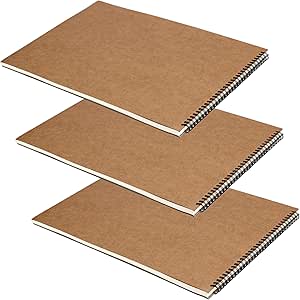 MUKCHAP 3 Pack A3 Spiral Bound Landscape Sketchbook, 60 Pages 30 Sheets 160gsm A3 Art Drawing ...