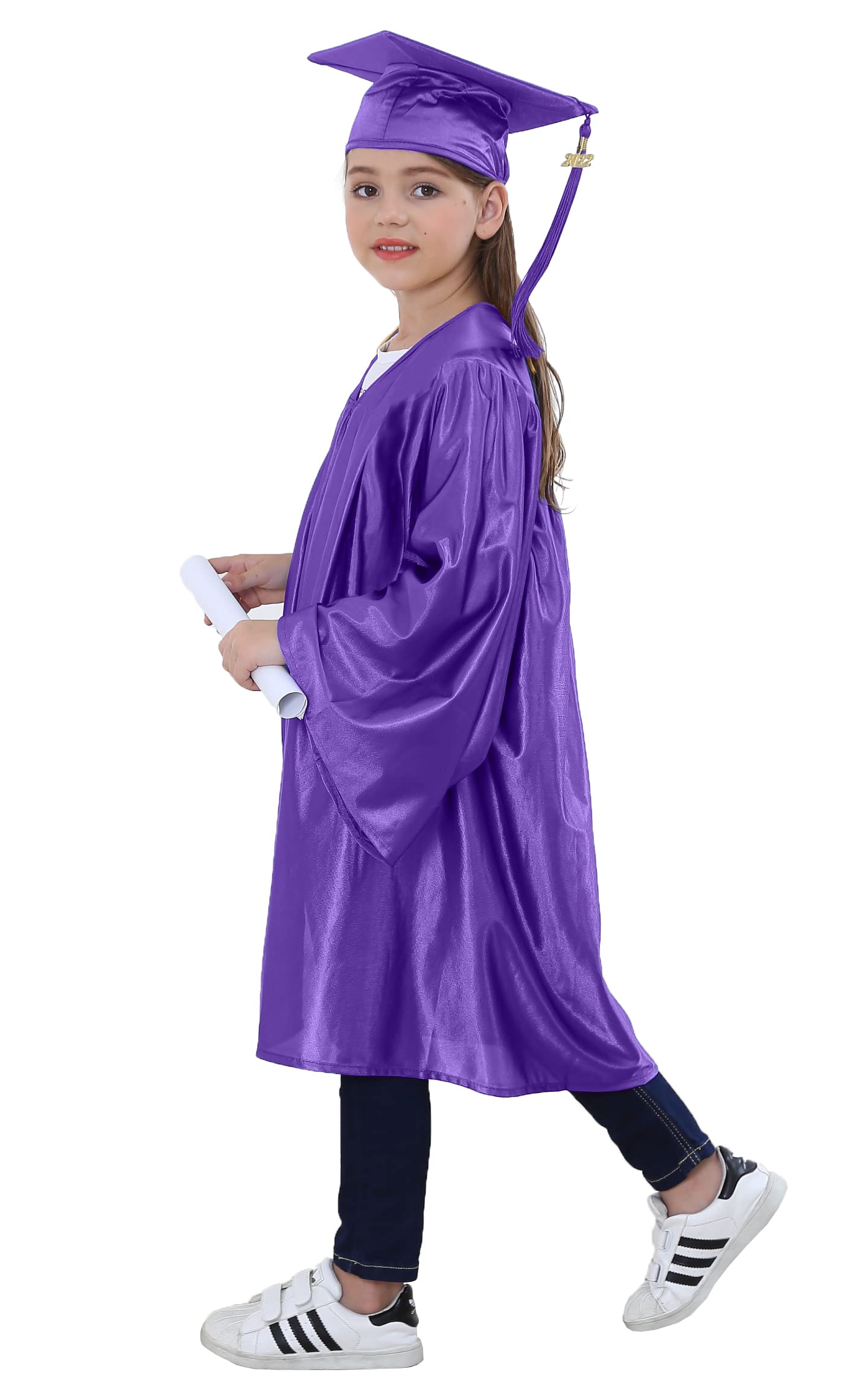 Snapklik.com : TngHui Shiny Kindergarten Purple Graduation Gown Cap Tassel
