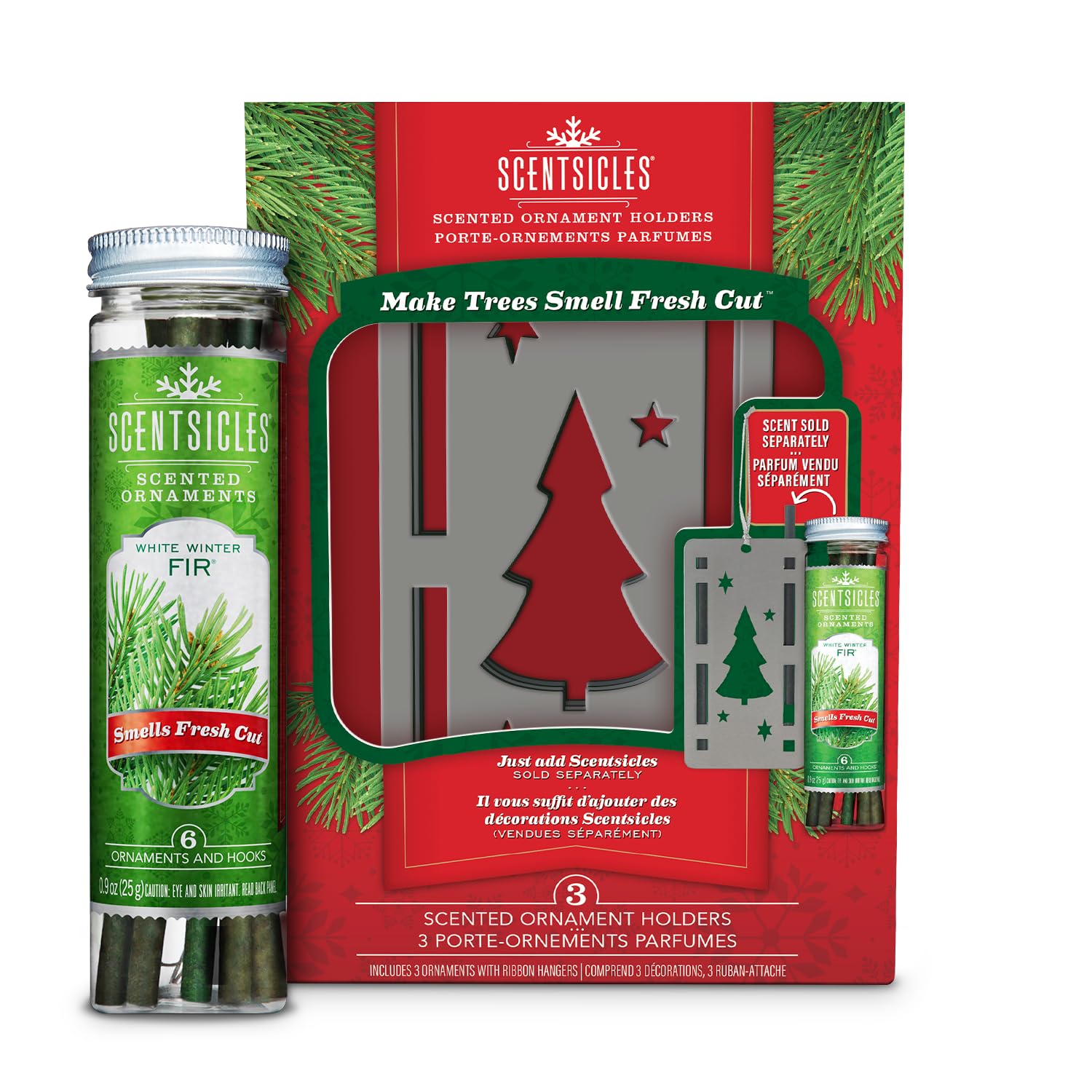Amazon.com: Scentsicles, 1 Trio Christmas Tree Ornament Set and 1 ...