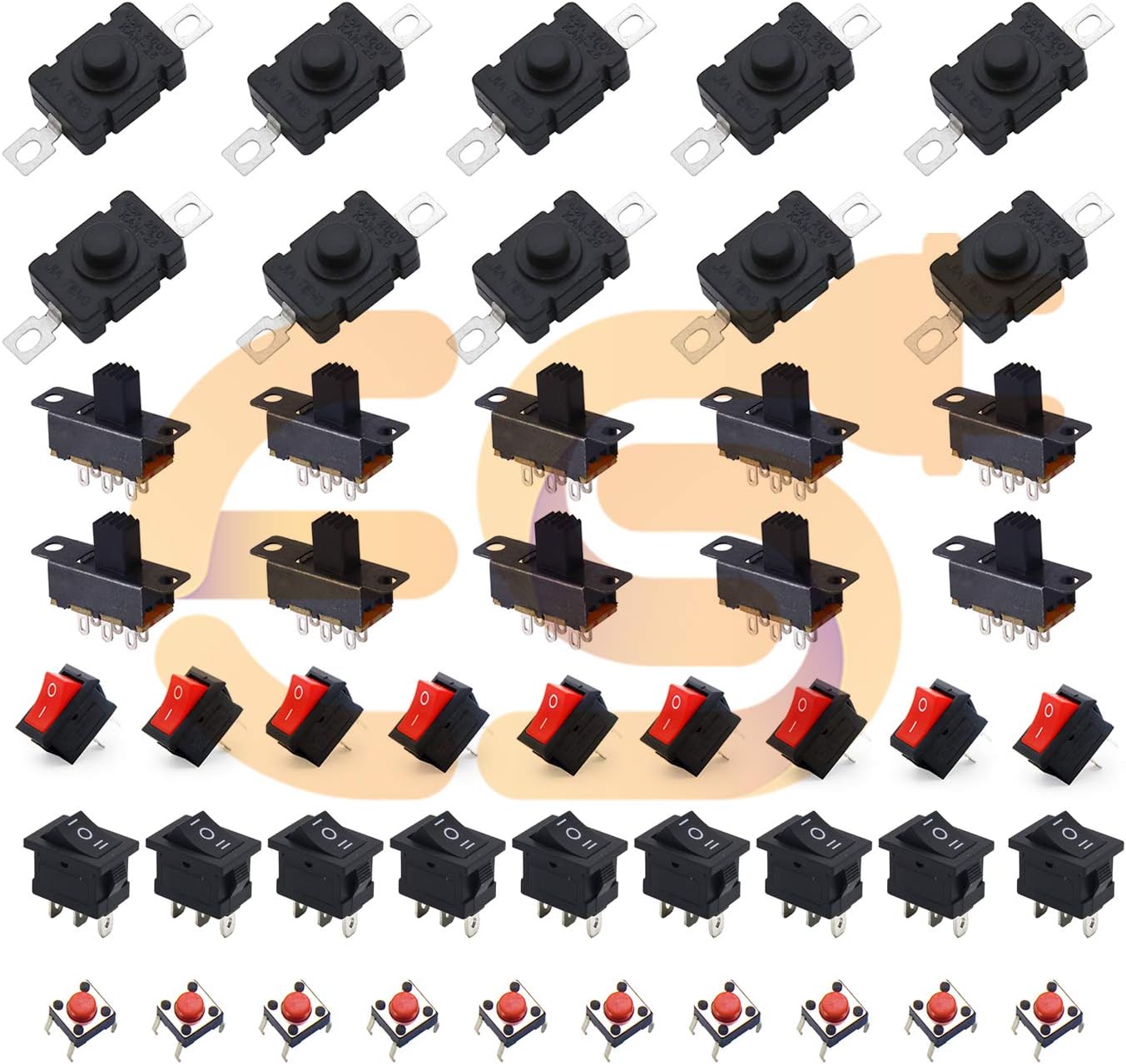 Electronic Spices Self-locking Button Switch Button Mini Push Button ...