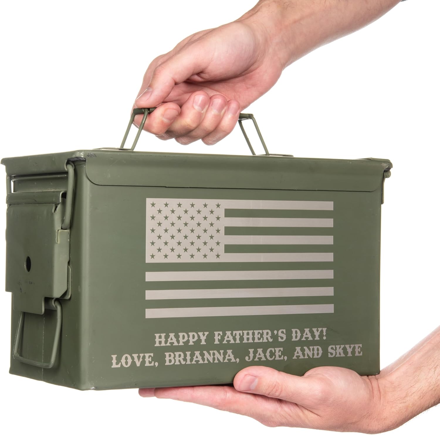 Lata de munición grabada personalizada, fabricada en Estados Unidos ...