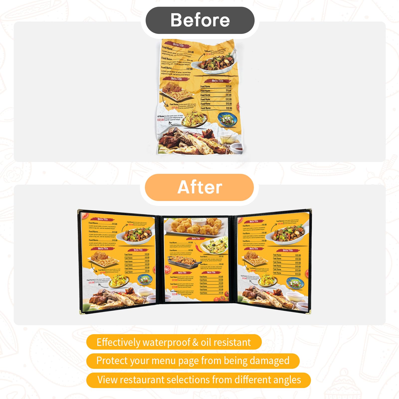 Snapklik.com : FLKQC Menu Covers 10PCS 8.5 X 11 Transparent Restaurant ...