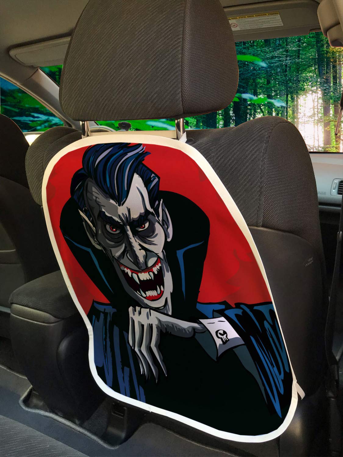 Dracula Car Seat Covers 2 Front Bucket Quilted Burgundy Wine Red