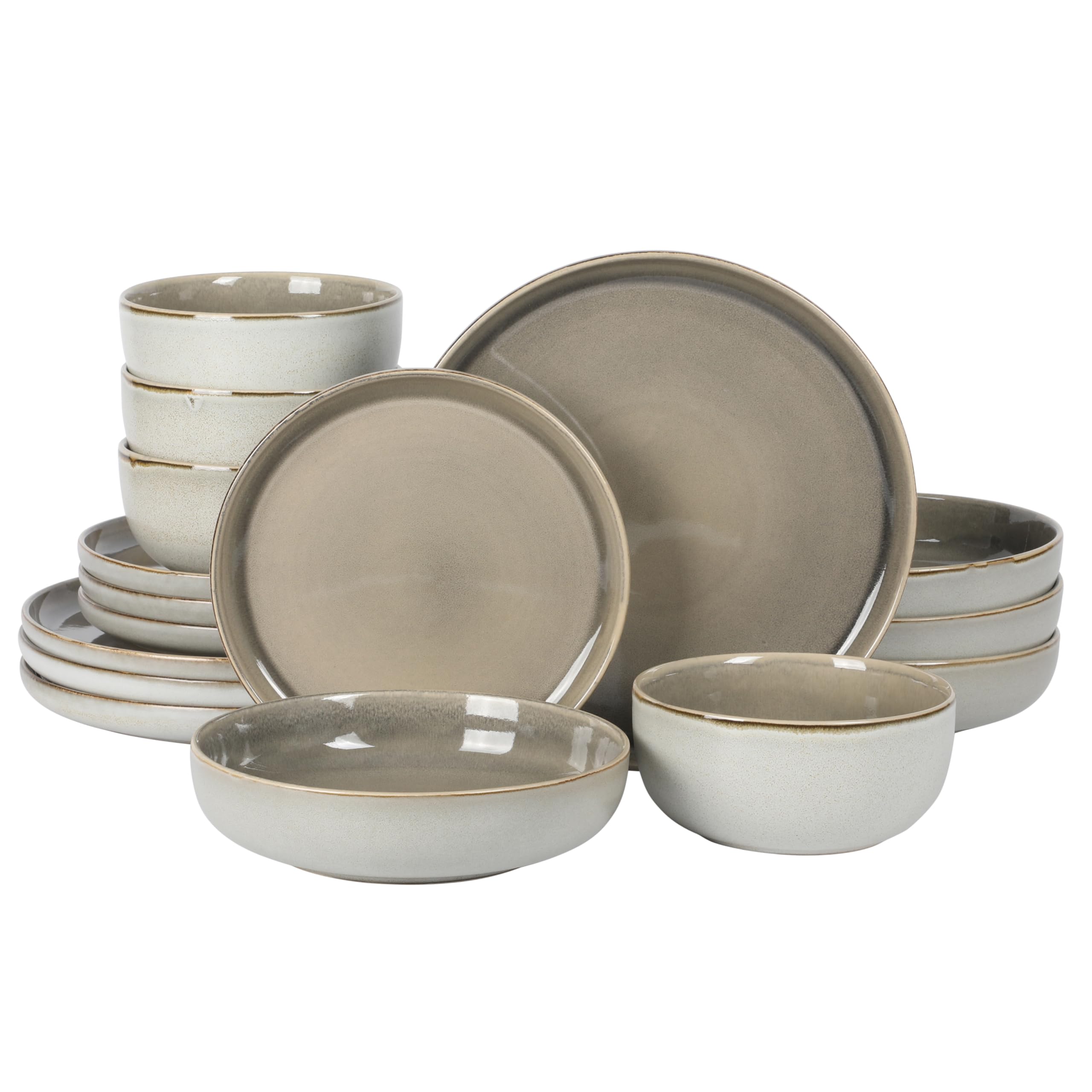 Amazon.com | Gibson Elite Sunveil 16 Piece (Service for 4) Plates and ...