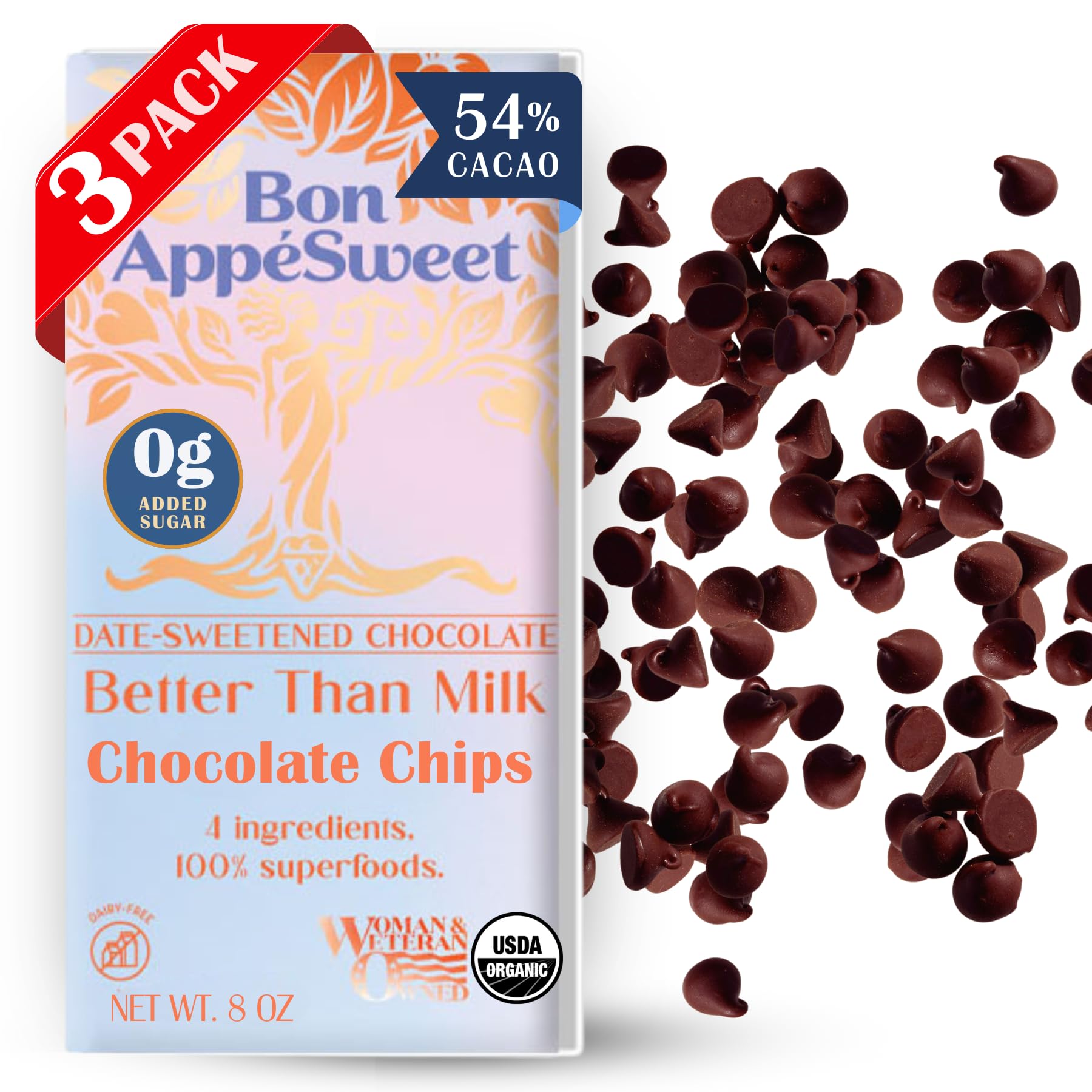 Amazon.com: Bon Appesweet Date Sweetened Chocolate Chips - Better Than ...