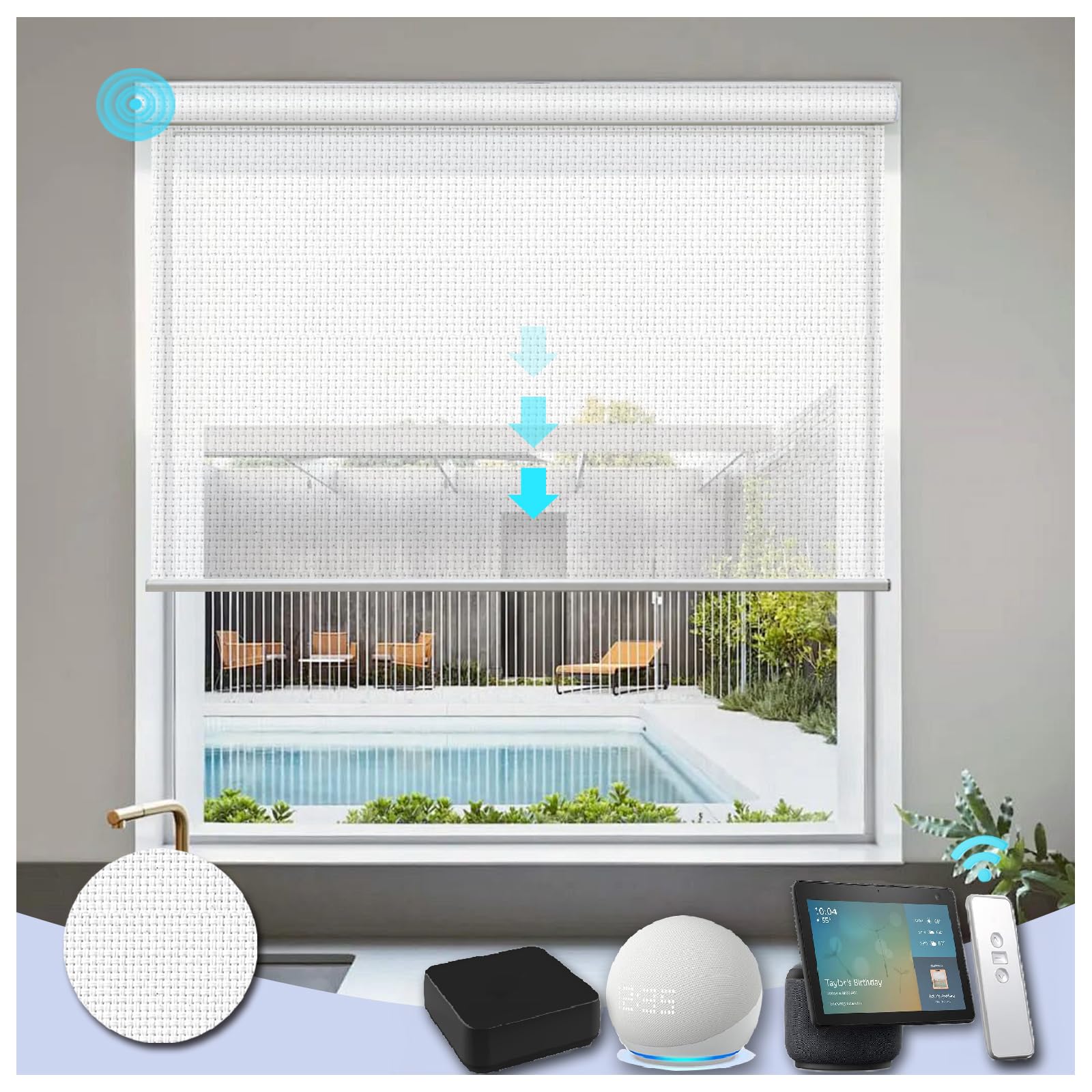 Amazon.com: Motorized Blinds with Remote, Light Filtering Smart Shades ...