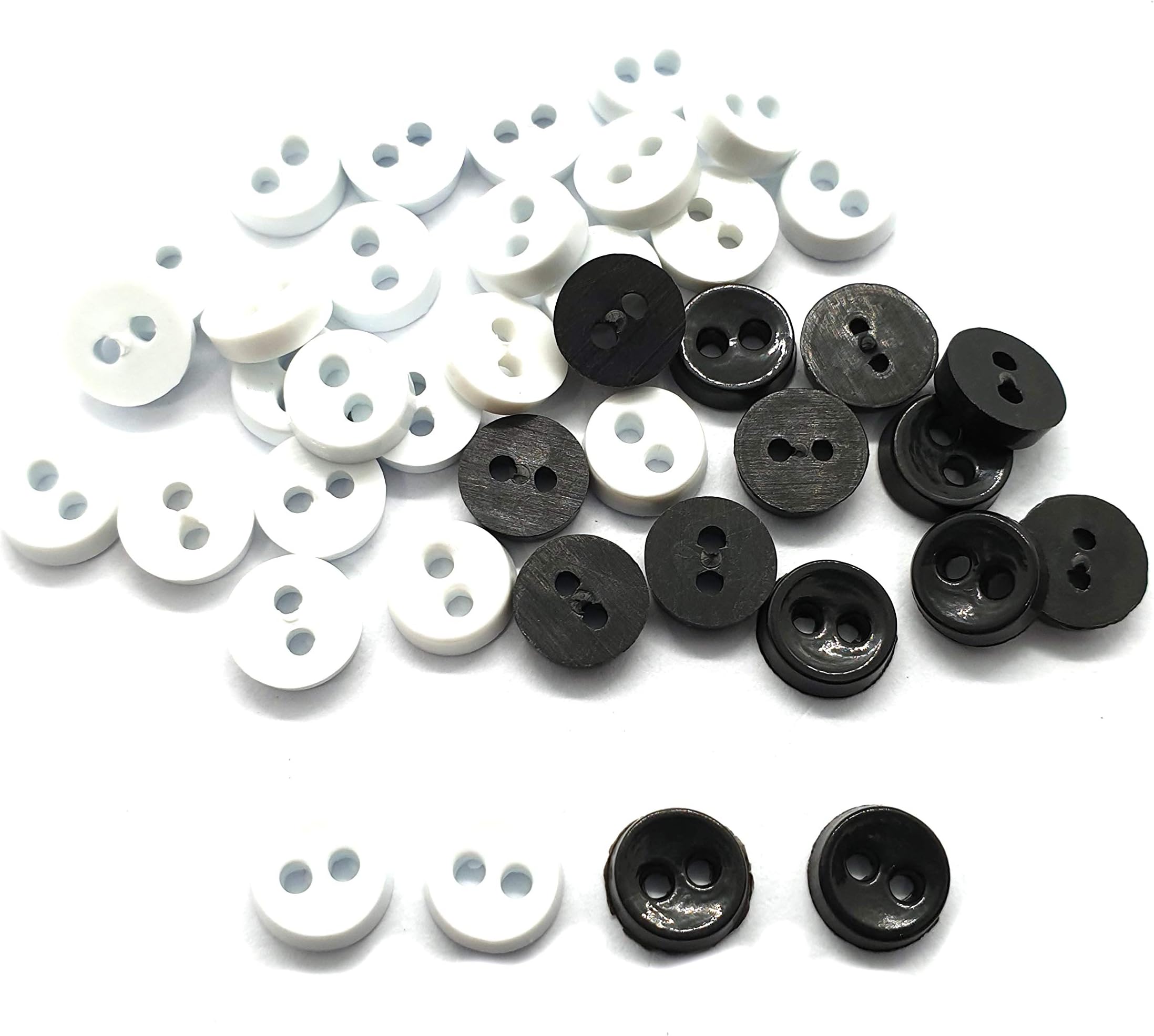 Amazon.com: 100 Pcs Tiny Button, Micro Button 2hole Size 6 Mm Black ...