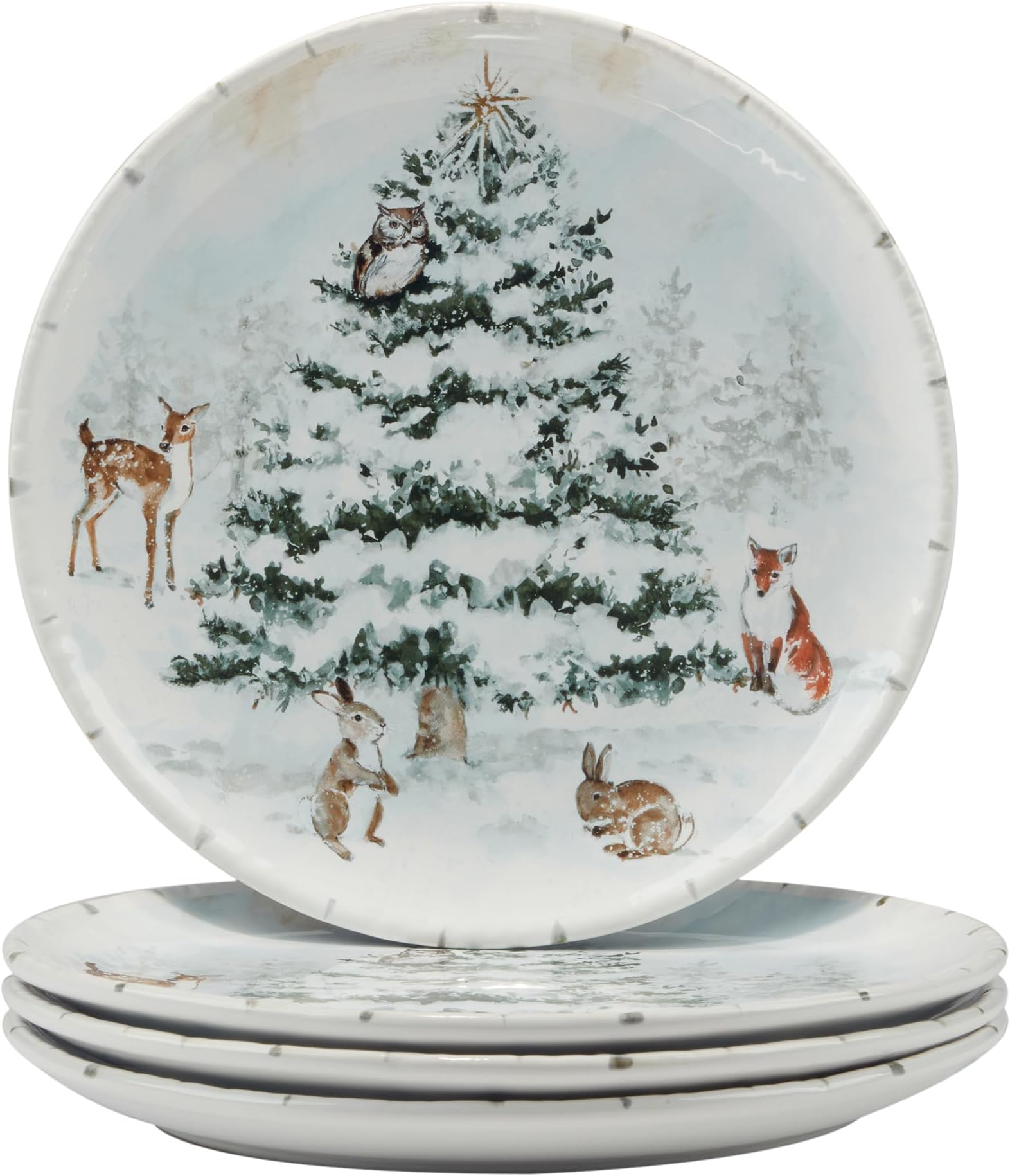 Amazon.com: Certified International Winter's Walk 6" Canape/Luncheon ...